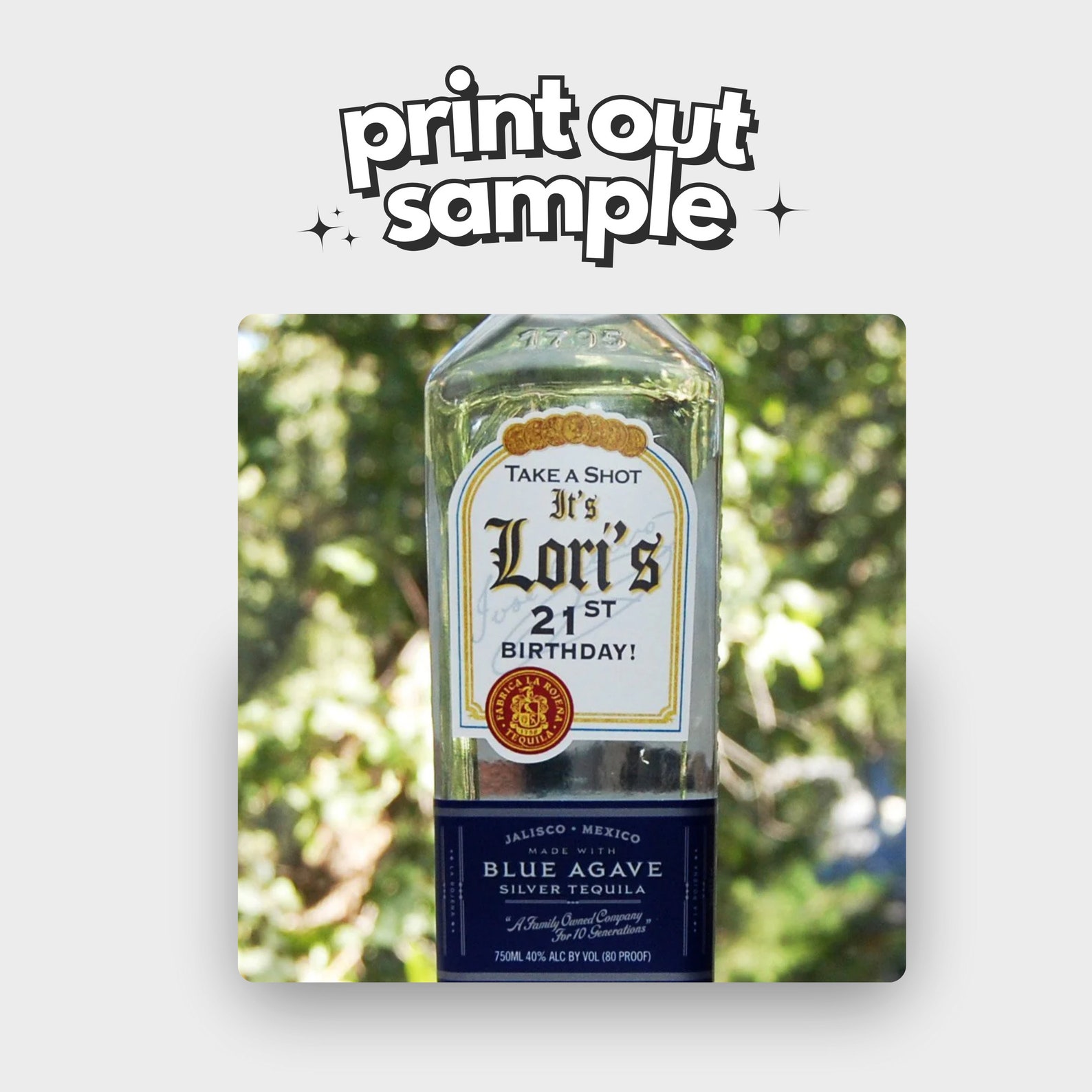 Personalized Custom Jose Cuervo Tequila Editable Label Canva Template ...