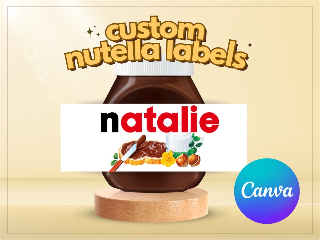 Custom Personalized Nutella Labels Hazelnut Spread Label Fully ...