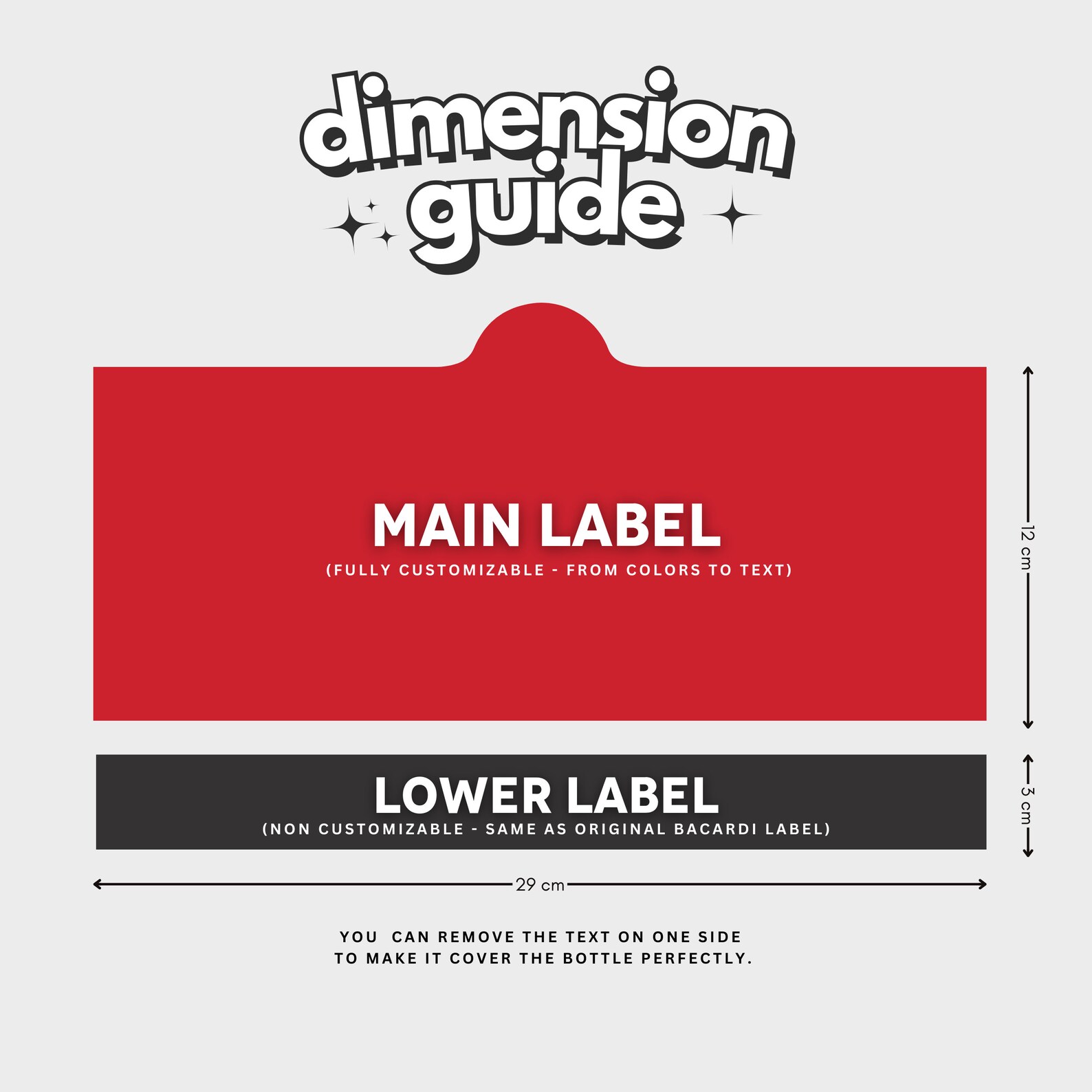 Personalized Printable Bacardi Rum Bottle Label Canva Template Own Name ...