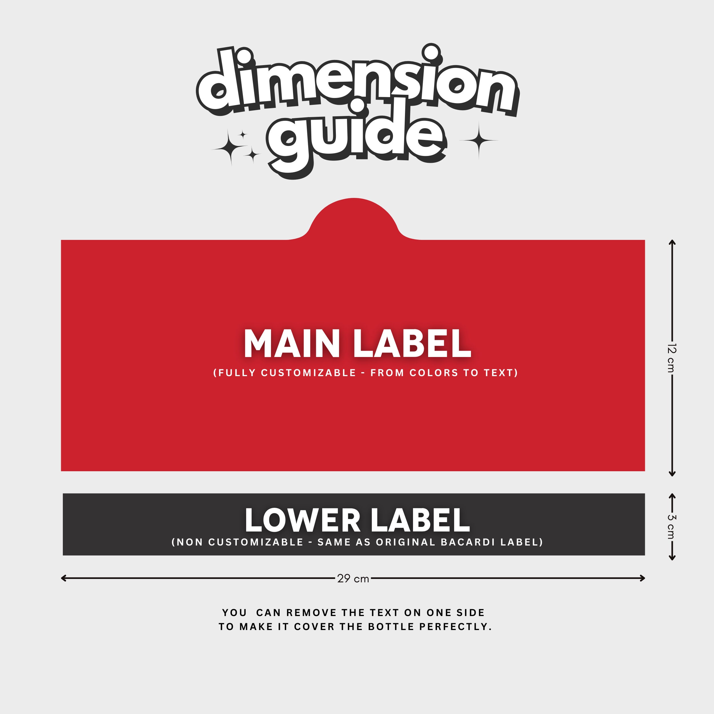 Personalized Printable Bacardi Rum Bottle Label Canva Template Own Name ...