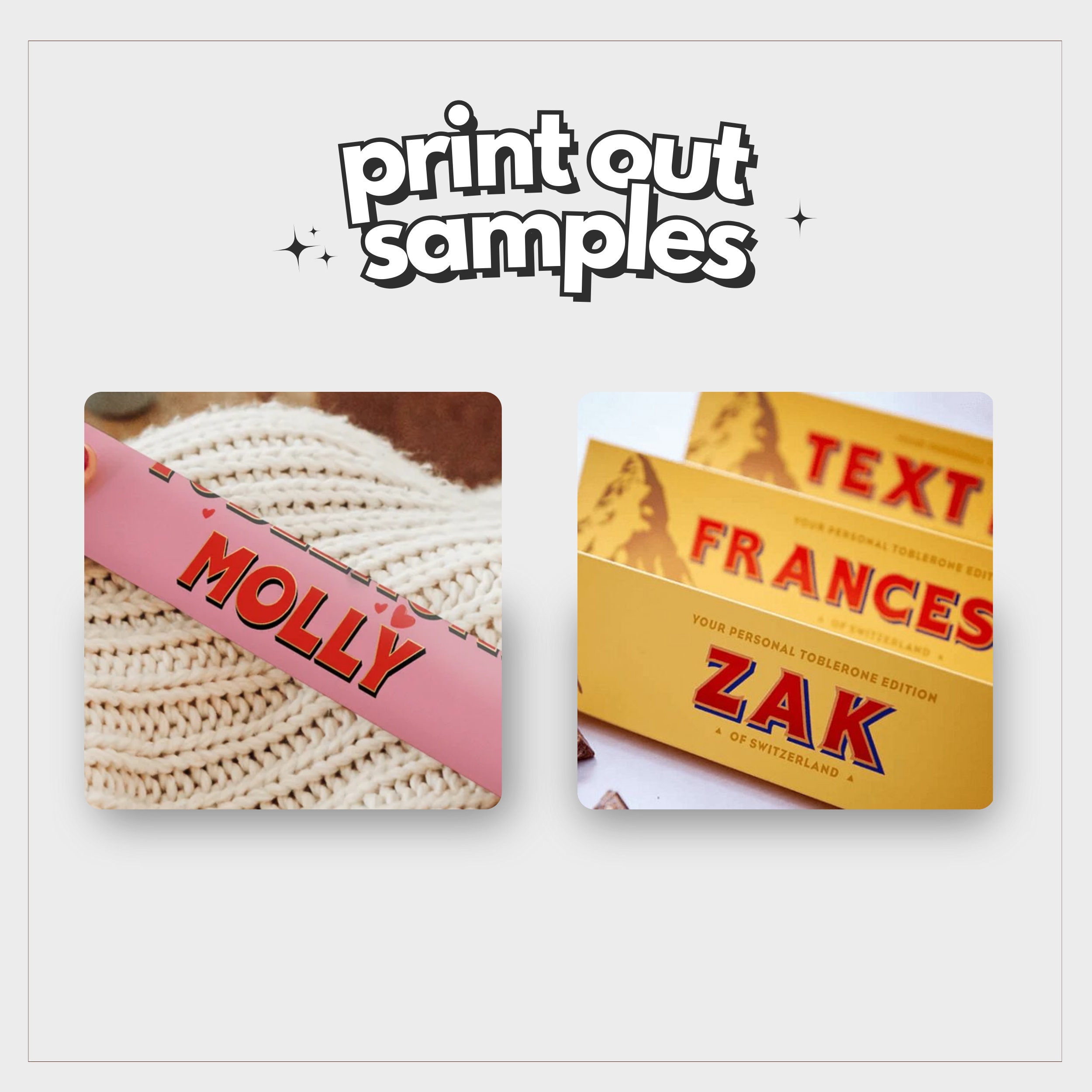 Custom Personalized Printable Toblerone Bar Box Label | Canva Template ...