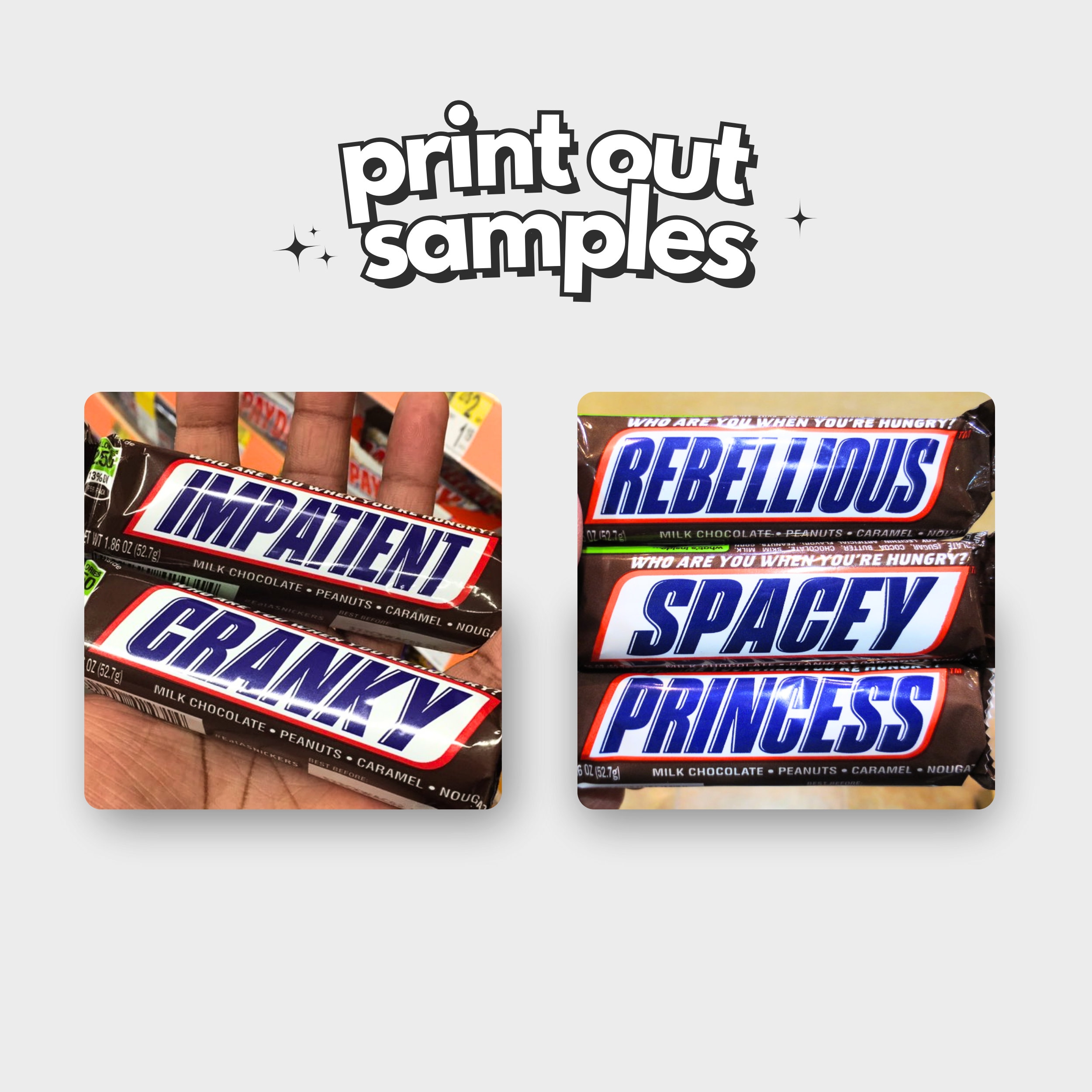 Custom Personalized Printable Snickers Bar Box Label | Canva Template ...