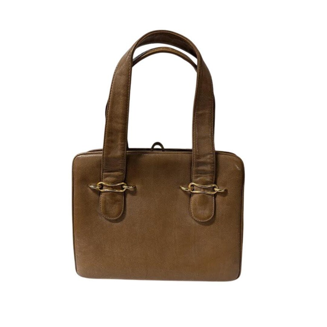 Vintage Made in Span Caramel Color Handbag Purse Bag Gold Hardware ...