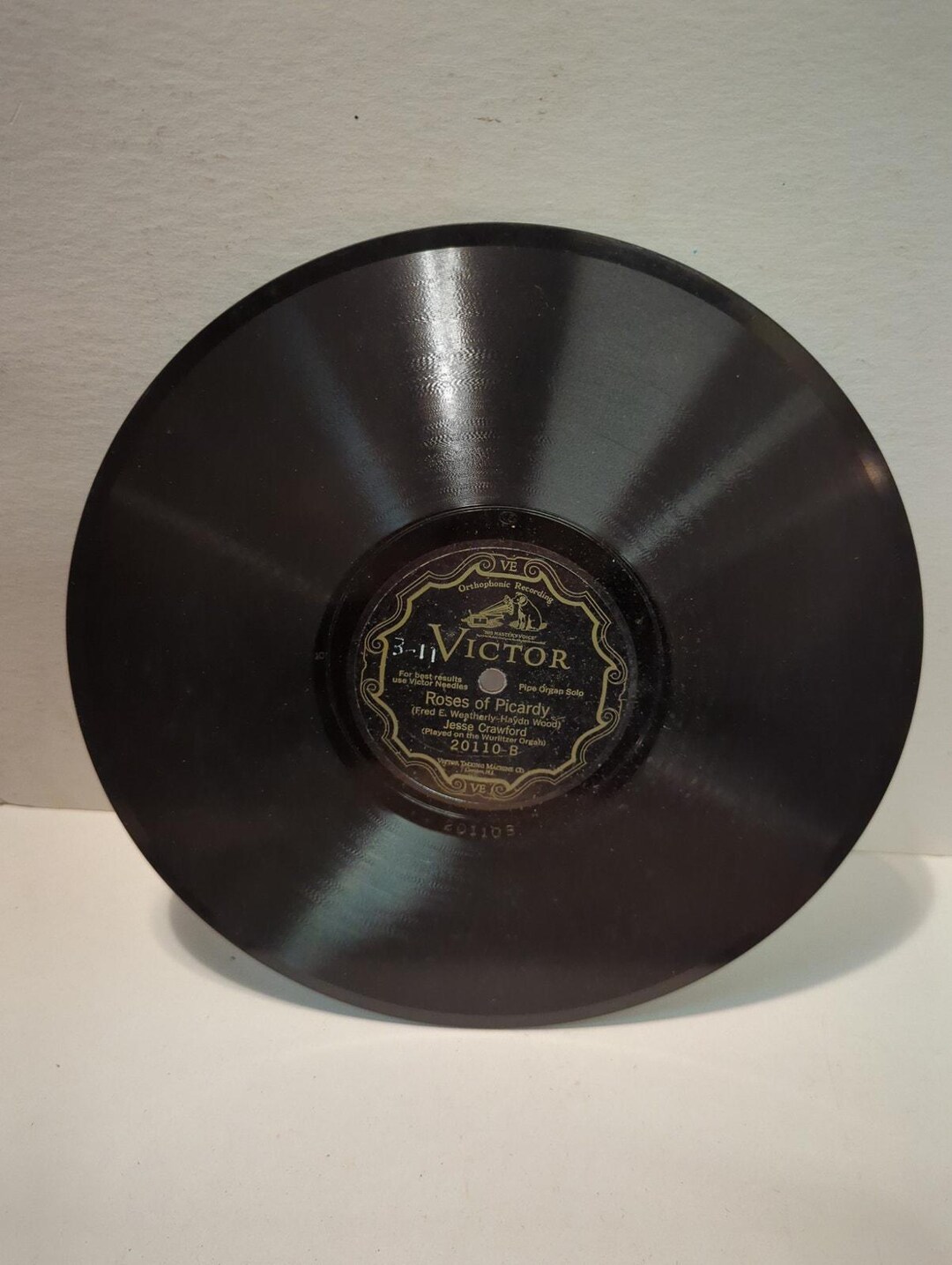 Vintage 78 Record Lp Album Disc Shellac PVC Vinyl JESSE CRAWFORD ...