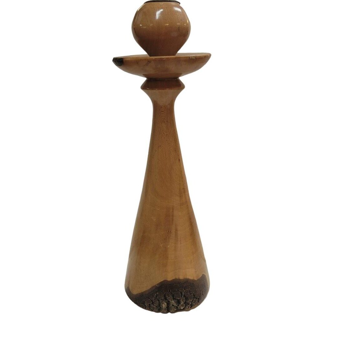 Morris Springer 12" Wood Hand Turned Candle Holder Pillar Live Dogwood ...