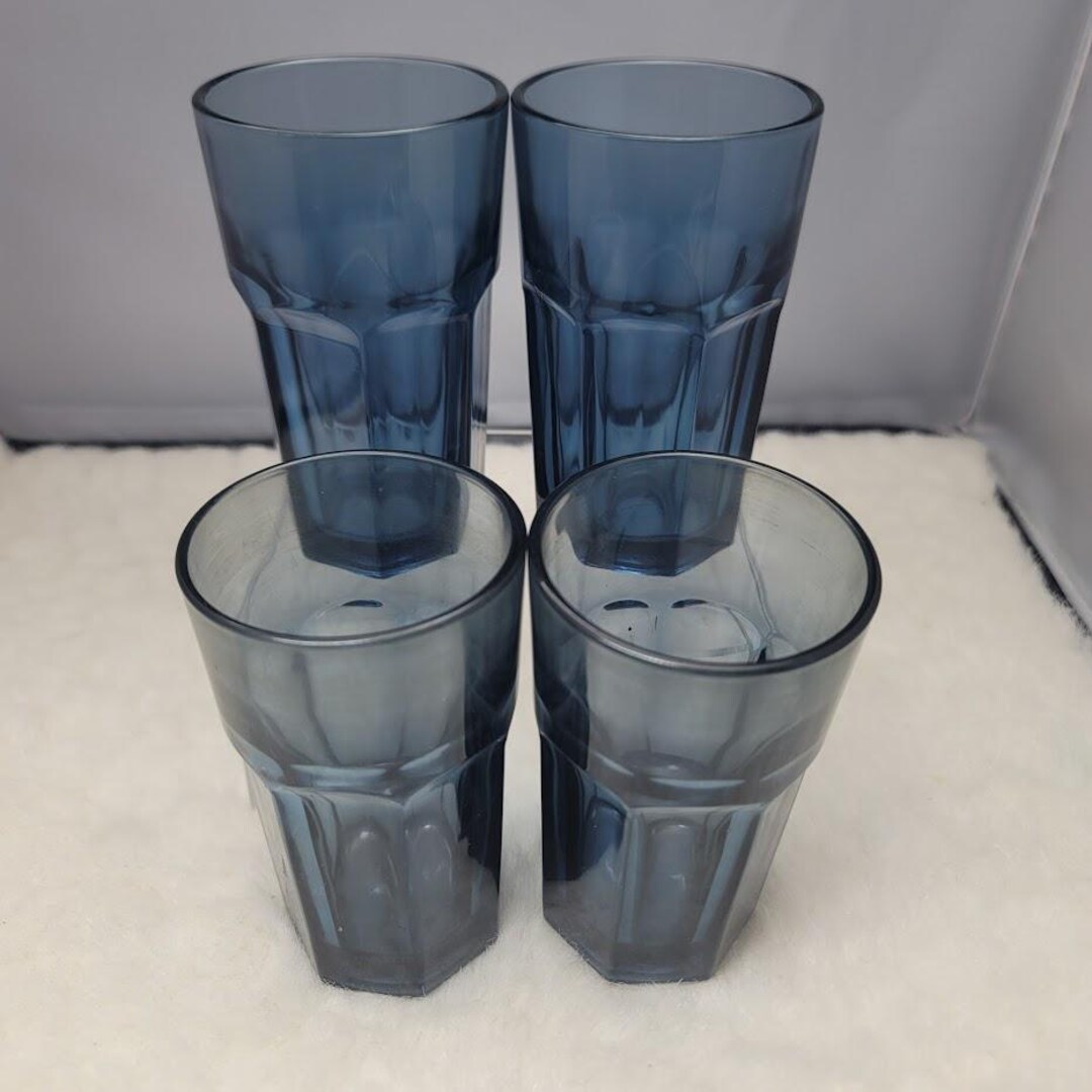 Set of 4 Libbey Juice Glasses Blue 4.6" Tall Gibraltar Dusky Blue - Etsy