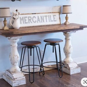 Round Bed Post Walnut Stain Wood & Resin Posts/pillars/columns Salvage ...