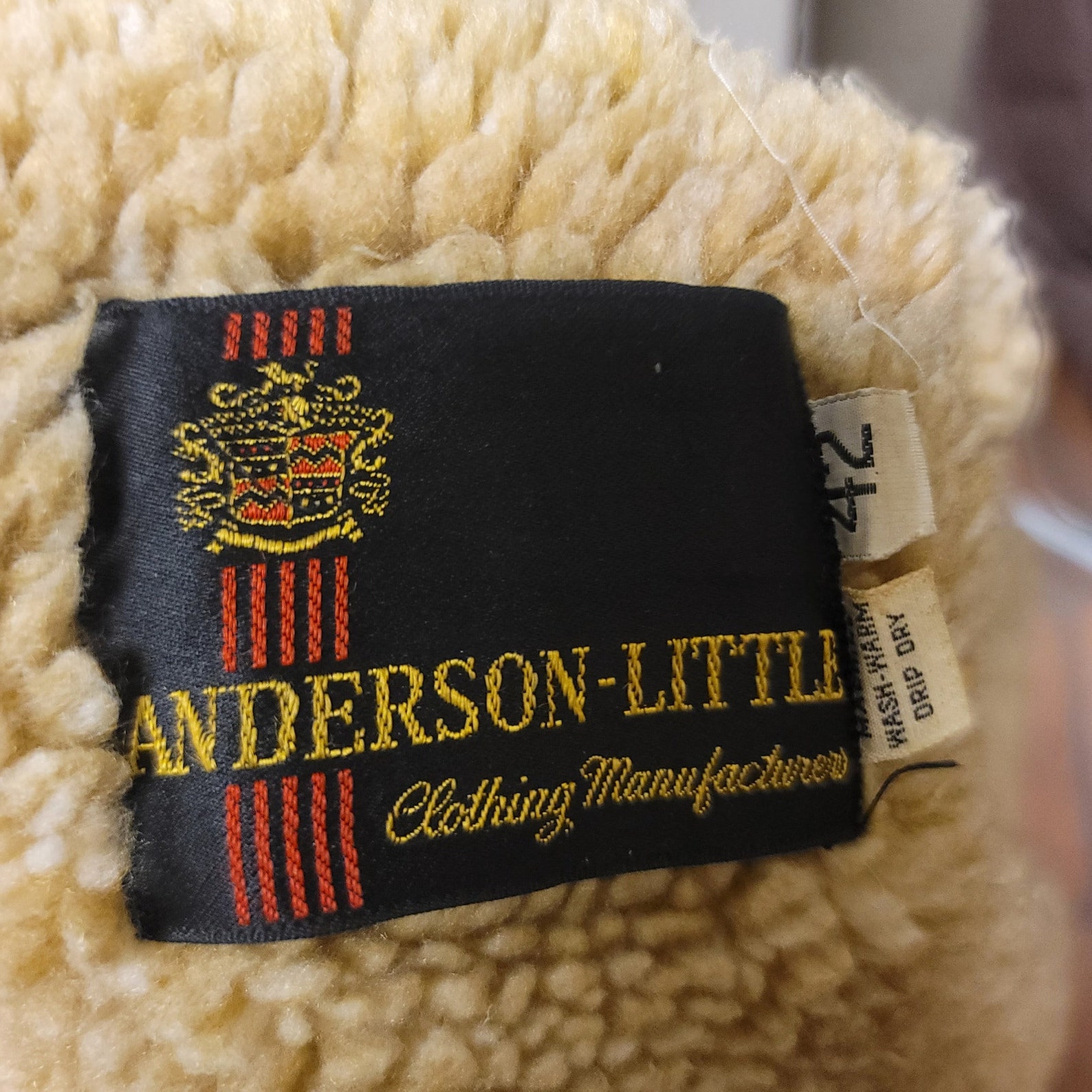 Vintage Anderson Little Brown Cream RANCHER Faux Sherpa Fleece Lined ...
