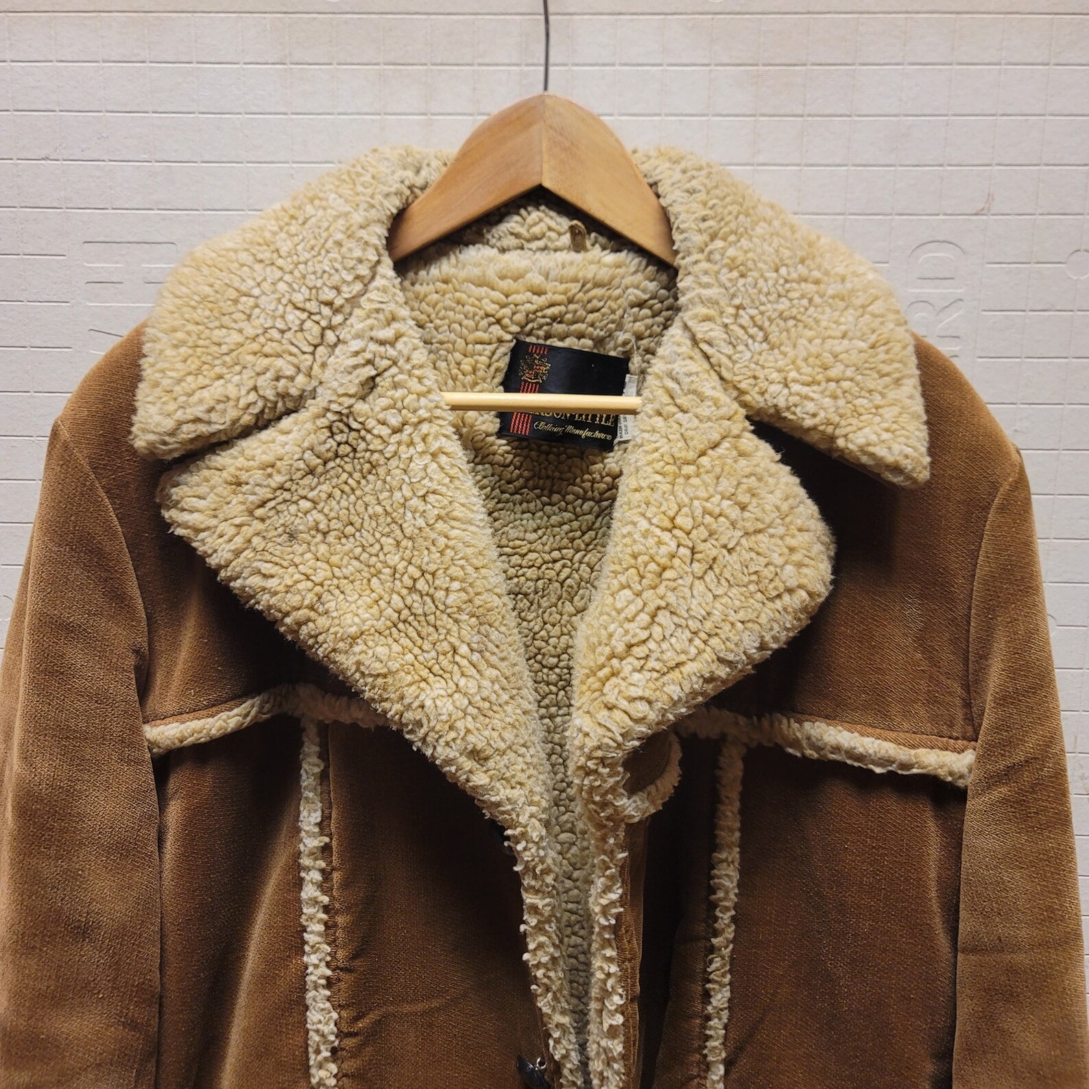 Vintage Anderson Little Brown Cream RANCHER Faux Sherpa Fleece Lined ...