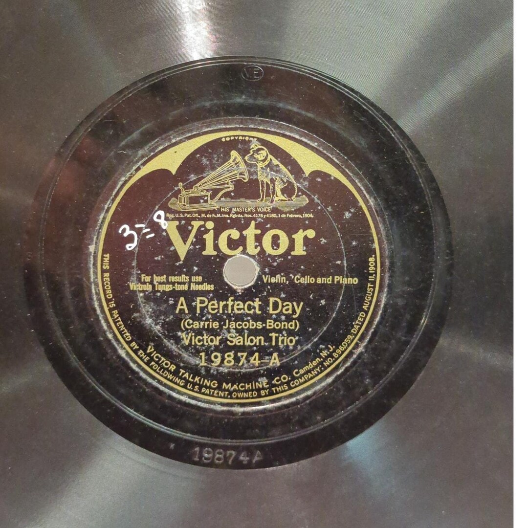 Vintage 78 Record LP Album Disc Shellac Vinyl Victor Salon Trio 19874 ...