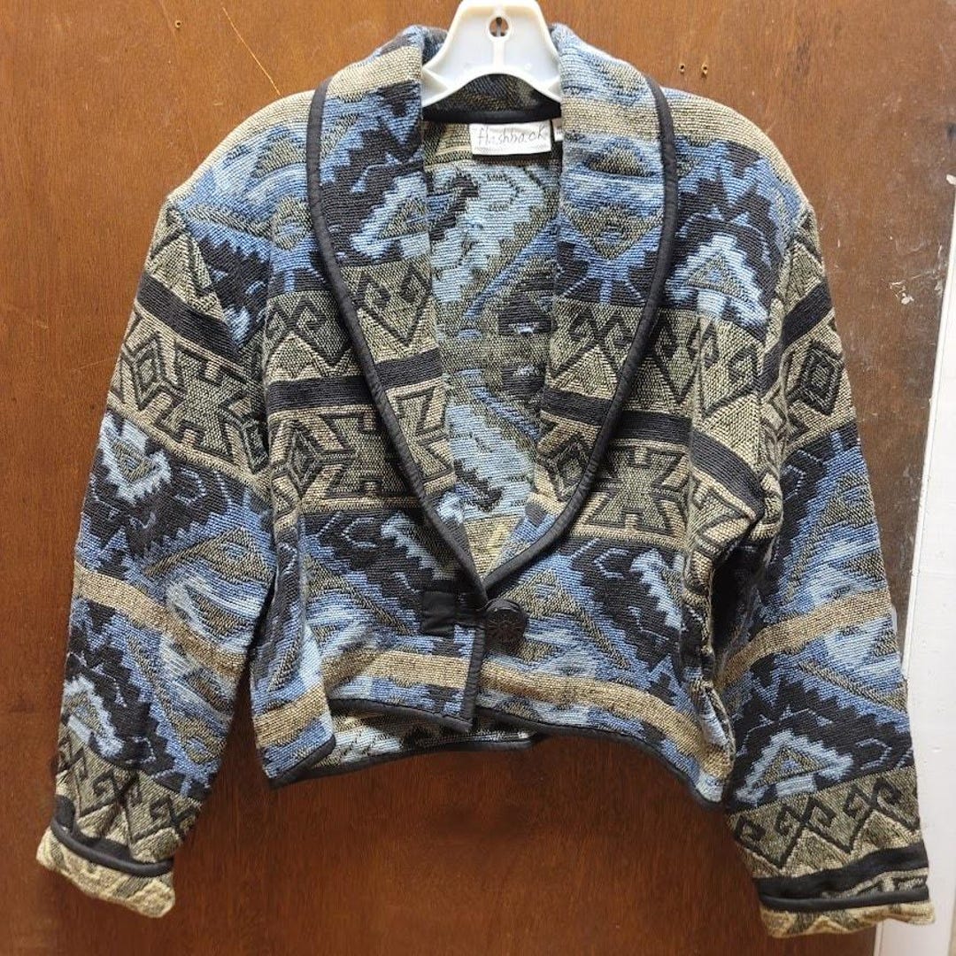 Flashback Tribal Ethnic Pattern MEDIUM Tapestry 100% Cotton Jacket ...