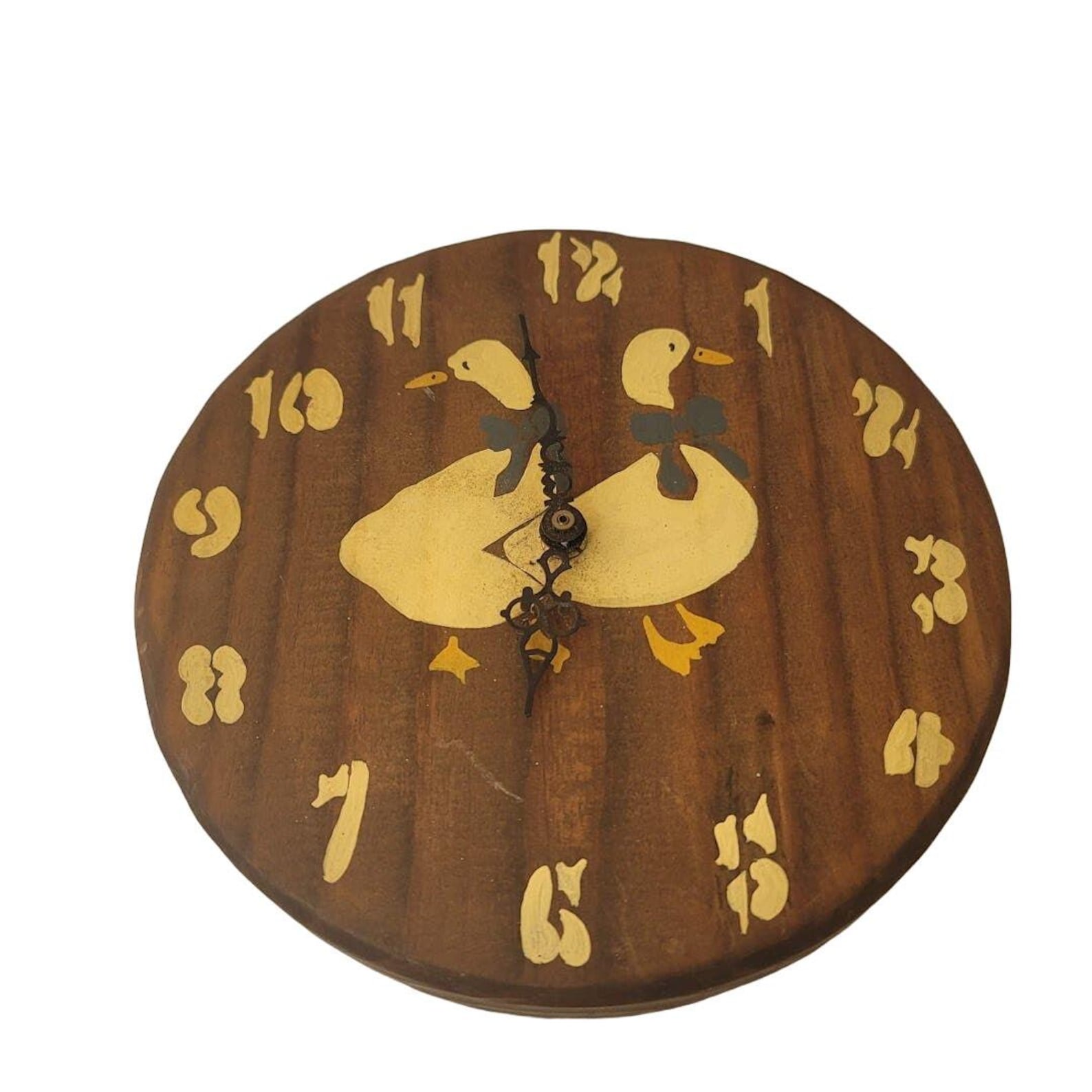 Hanging Vintage Goose Geese Solid Wood Wall Clock 1980s Farmhouse ...