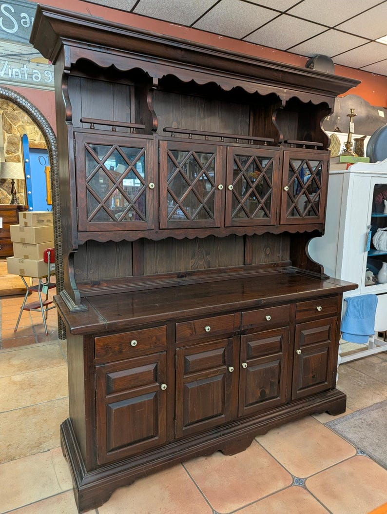 Secondhand Sandies: Mediterranean Dark Walnut Ethan Allen Buffet China ...