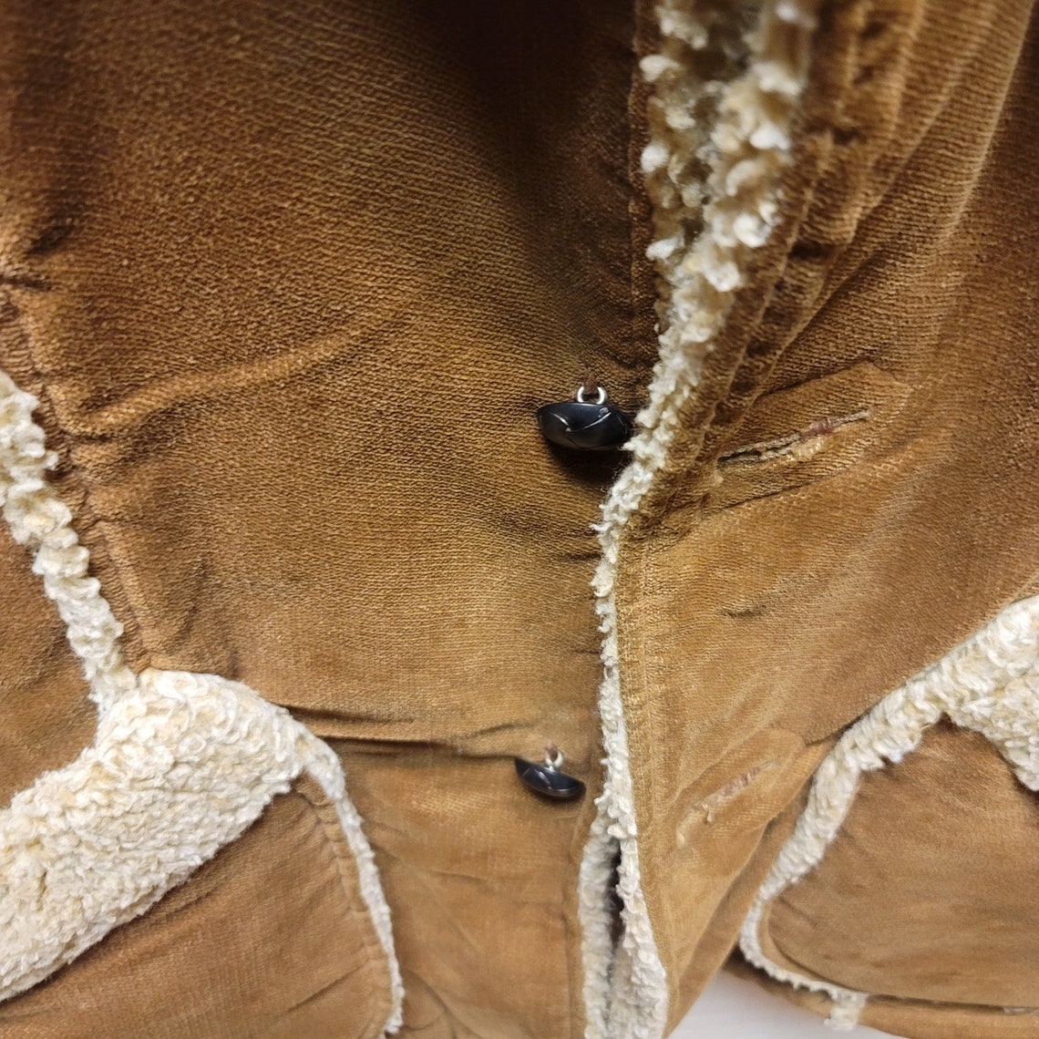 Vintage Anderson Little Brown Cream RANCHER Faux Sherpa Fleece Lined ...