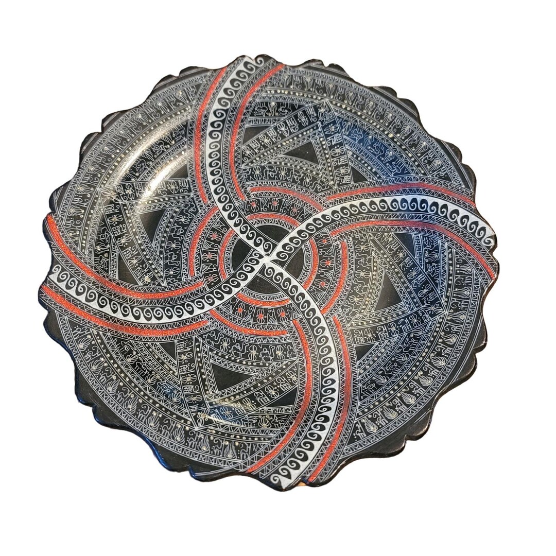 Guray Seramic Avanos Turkey Black Handpainted Wall Art Point to Point ...