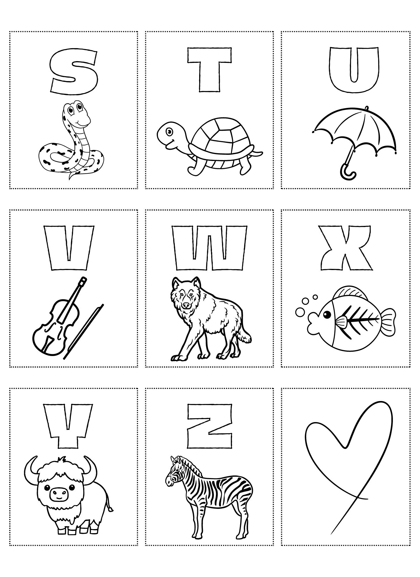 Kids Printable Alphabet Coloring Cards - Etsy