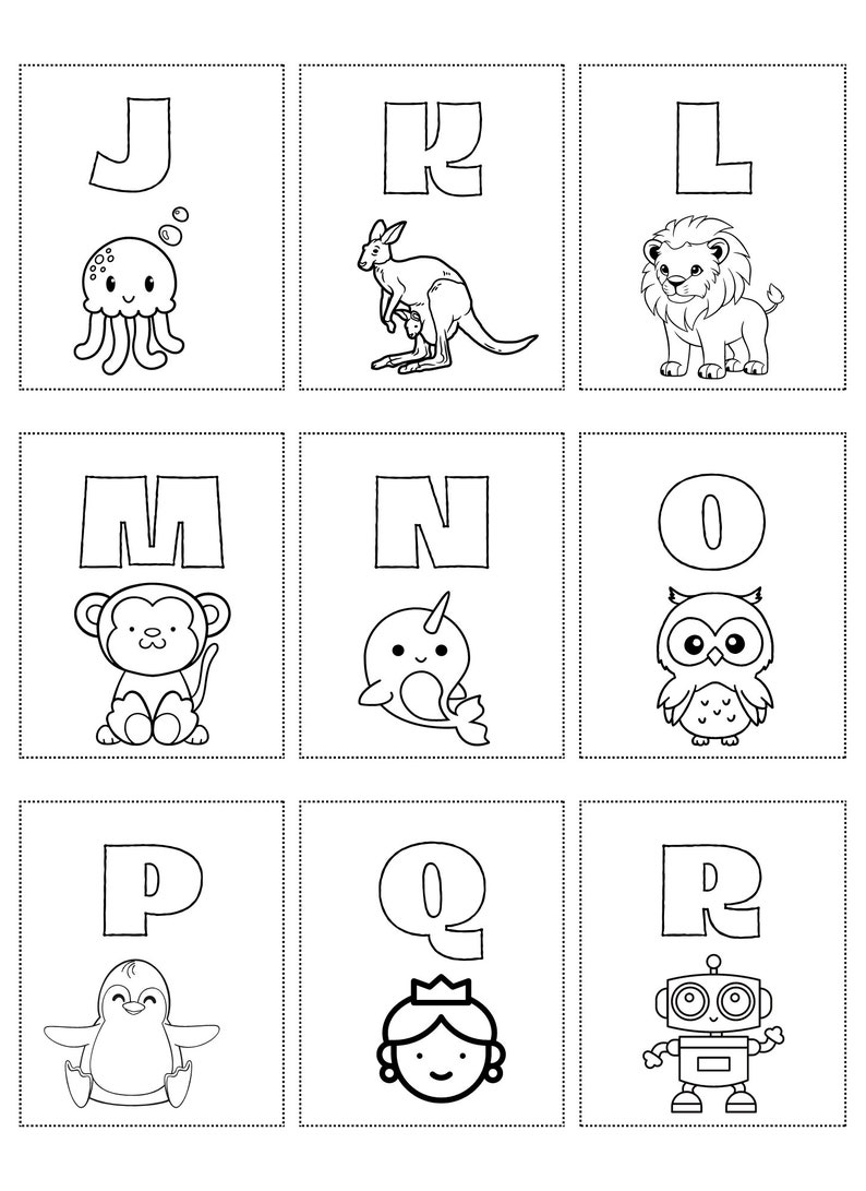 Kids Printable Alphabet Coloring Cards - Etsy