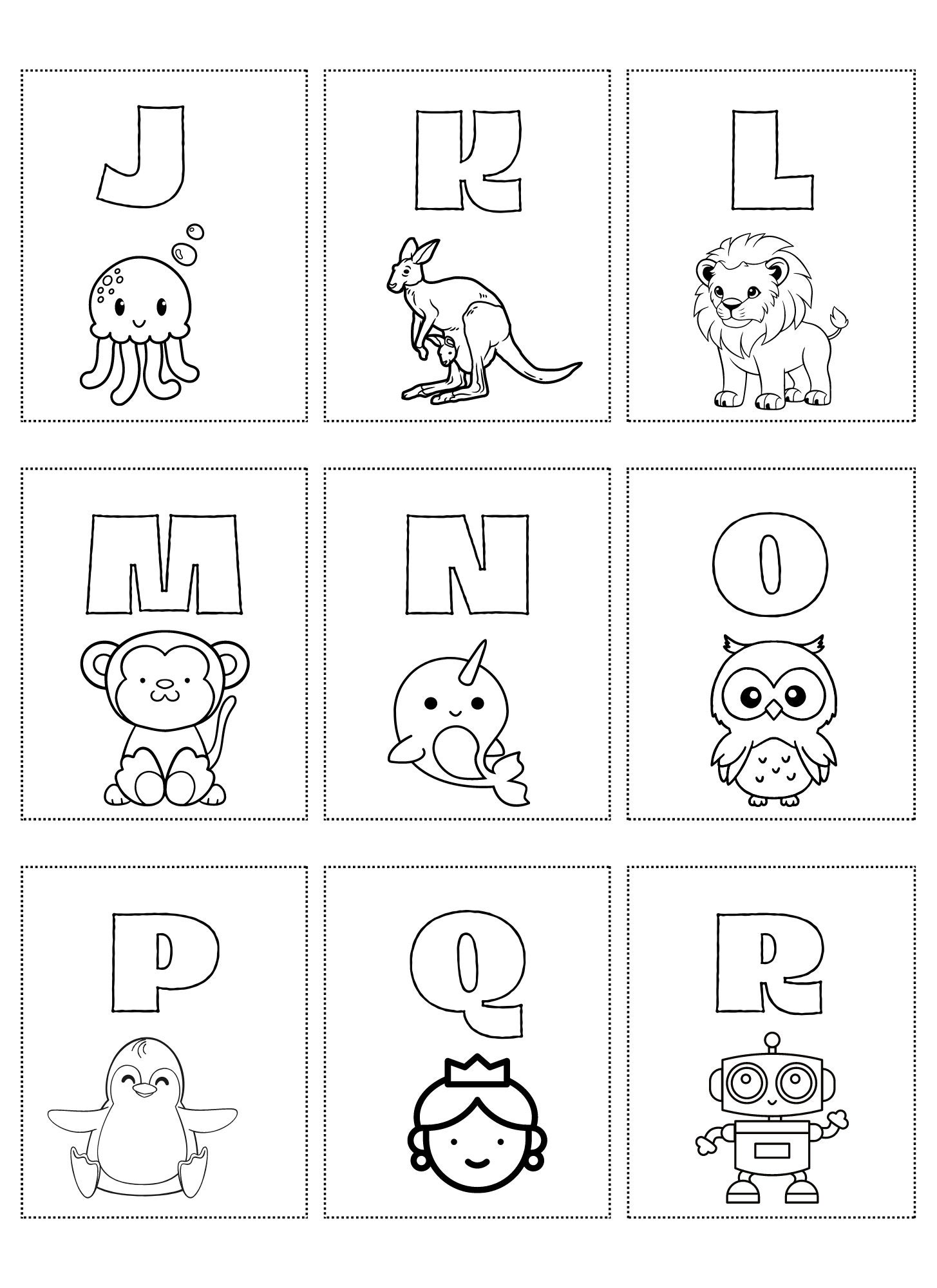 Kids Printable Alphabet Coloring Cards - Etsy