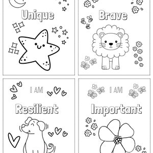 Set of 20 Printable Kids Affirmation Coloring Cards - Etsy