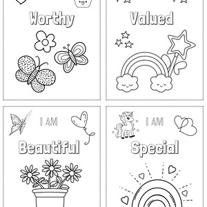Set of 20 Printable Kids Affirmation Coloring Cards - Etsy