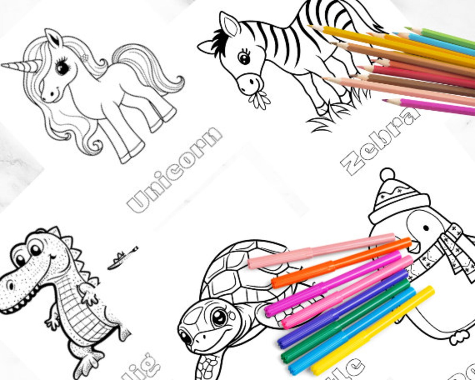 26 Printable Kids Animal A to Z Coloring Pages - Etsy