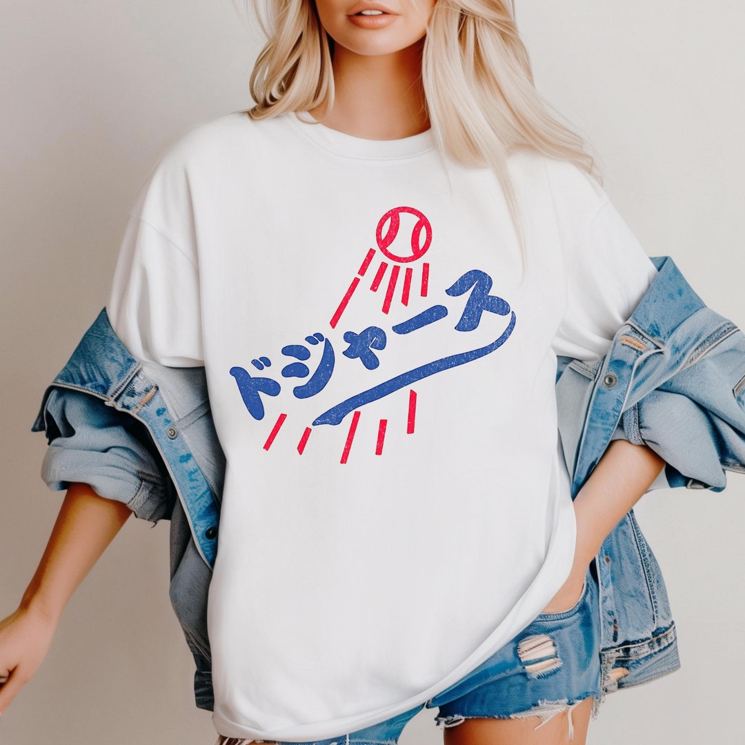 LA Dodgers Japanese Logo Vintage T-shirt, Retro Baseball Tee, Comfort ...