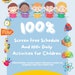 100 Activities for Kids, Sample Schedule, Activity Checklist, Digital ...