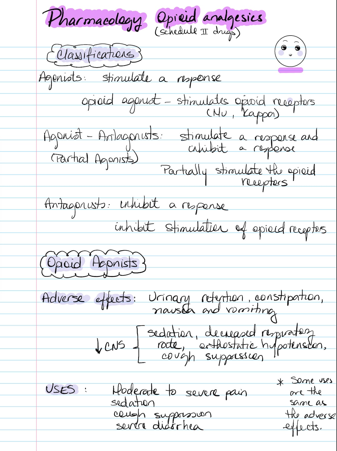 Opioids, Pharmacology, Nursing, Notes, School, Rn, Guide - Etsy