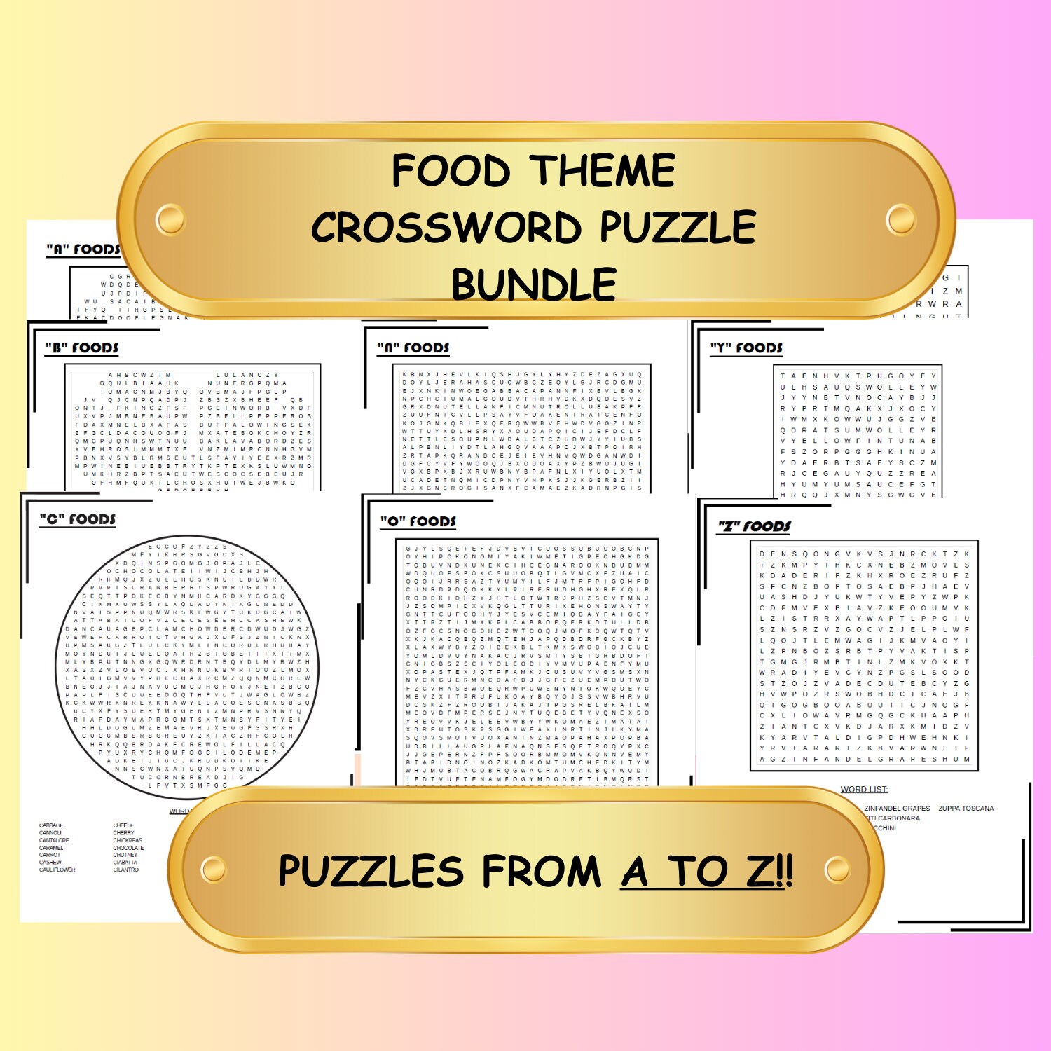 Alphabet Feast FUN Word Search BUNDLE - Etsy