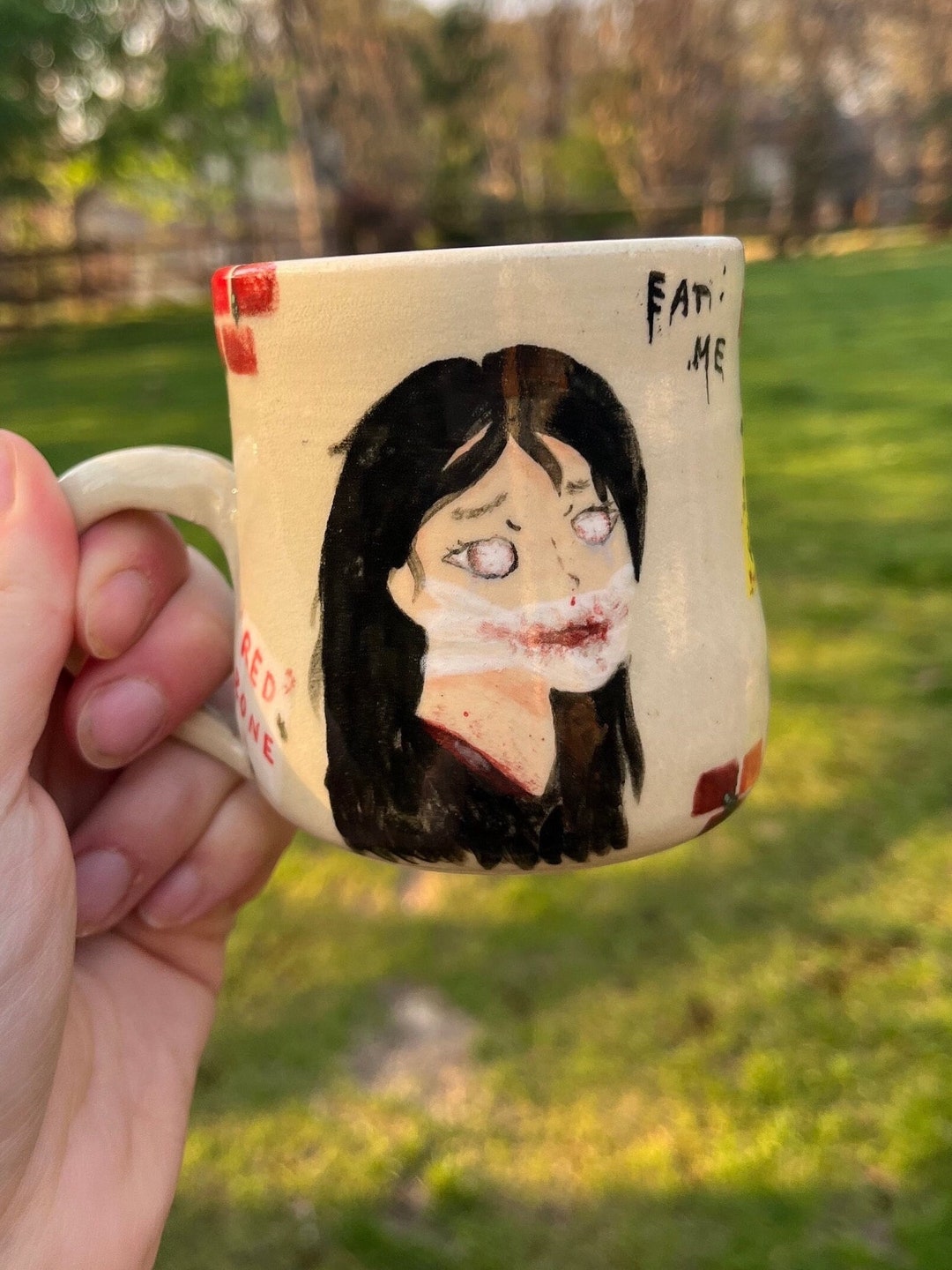 Handmade Ceramic Zombie Mug Holiday Halloween Gift Spooky Creepy Cute ...