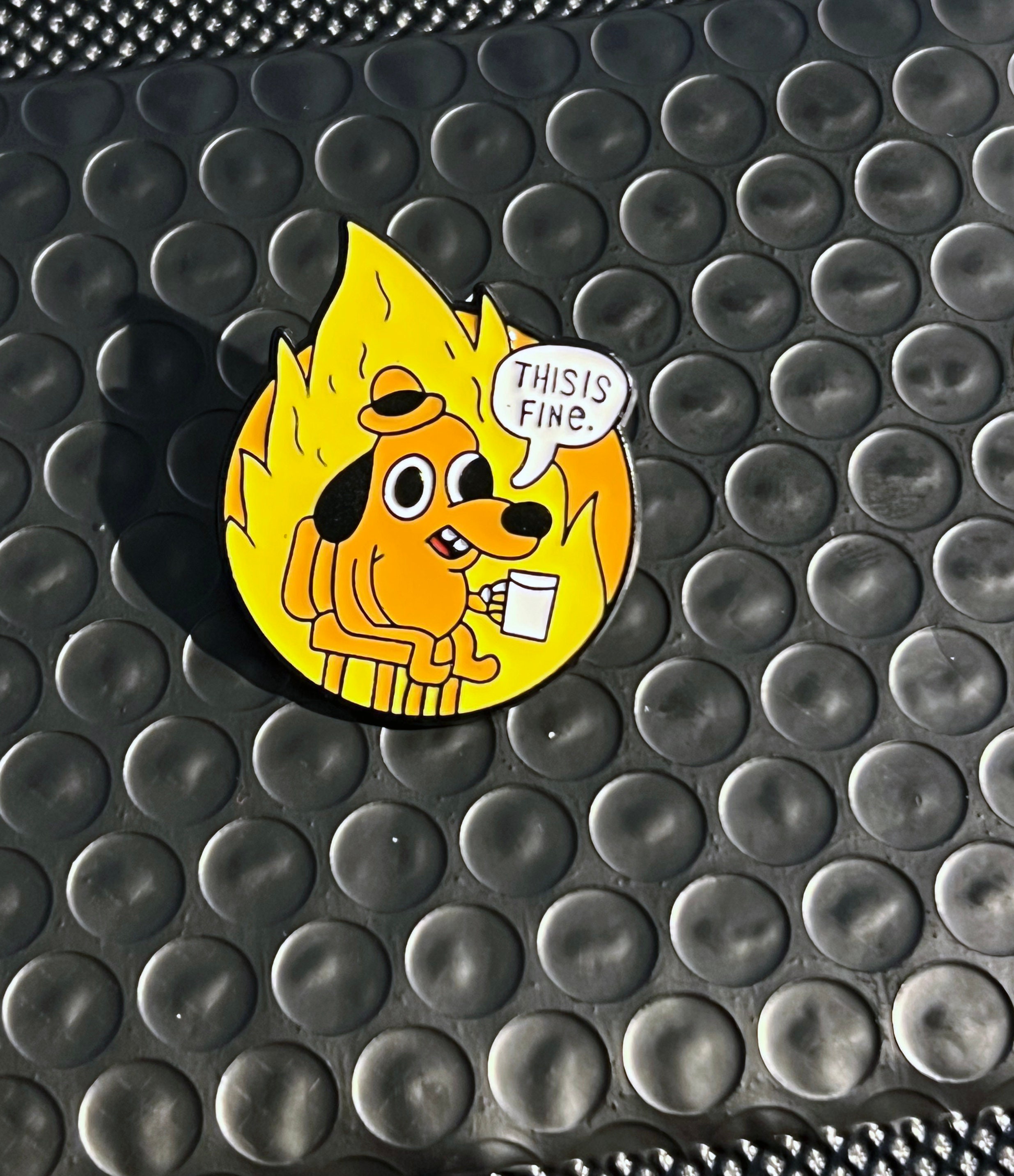This is Fine Burning Meme Dog Enamel Pin - Etsy