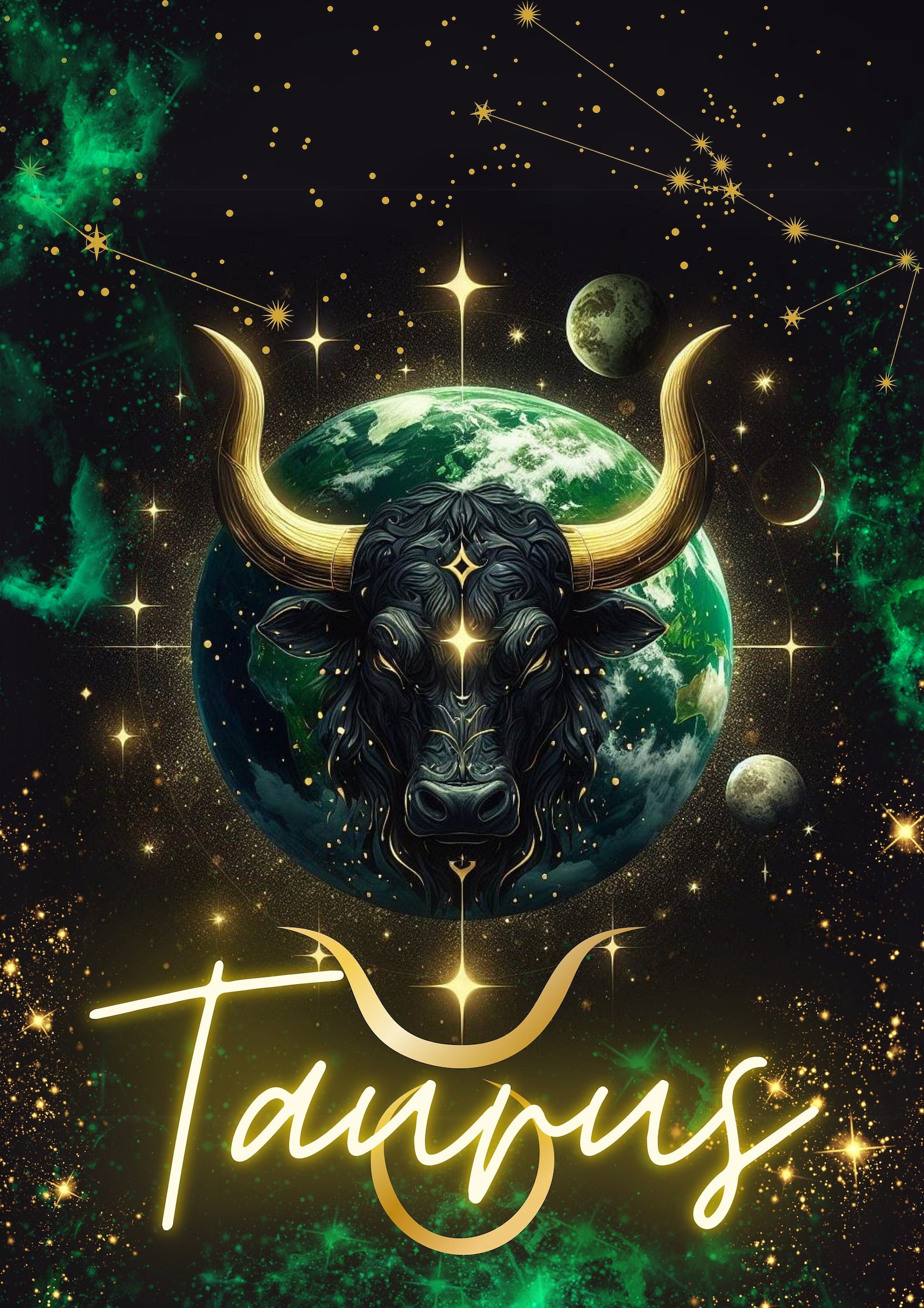 Taurus Bull Symbol Wall Art - Modern and Bold Horoscope Design ...