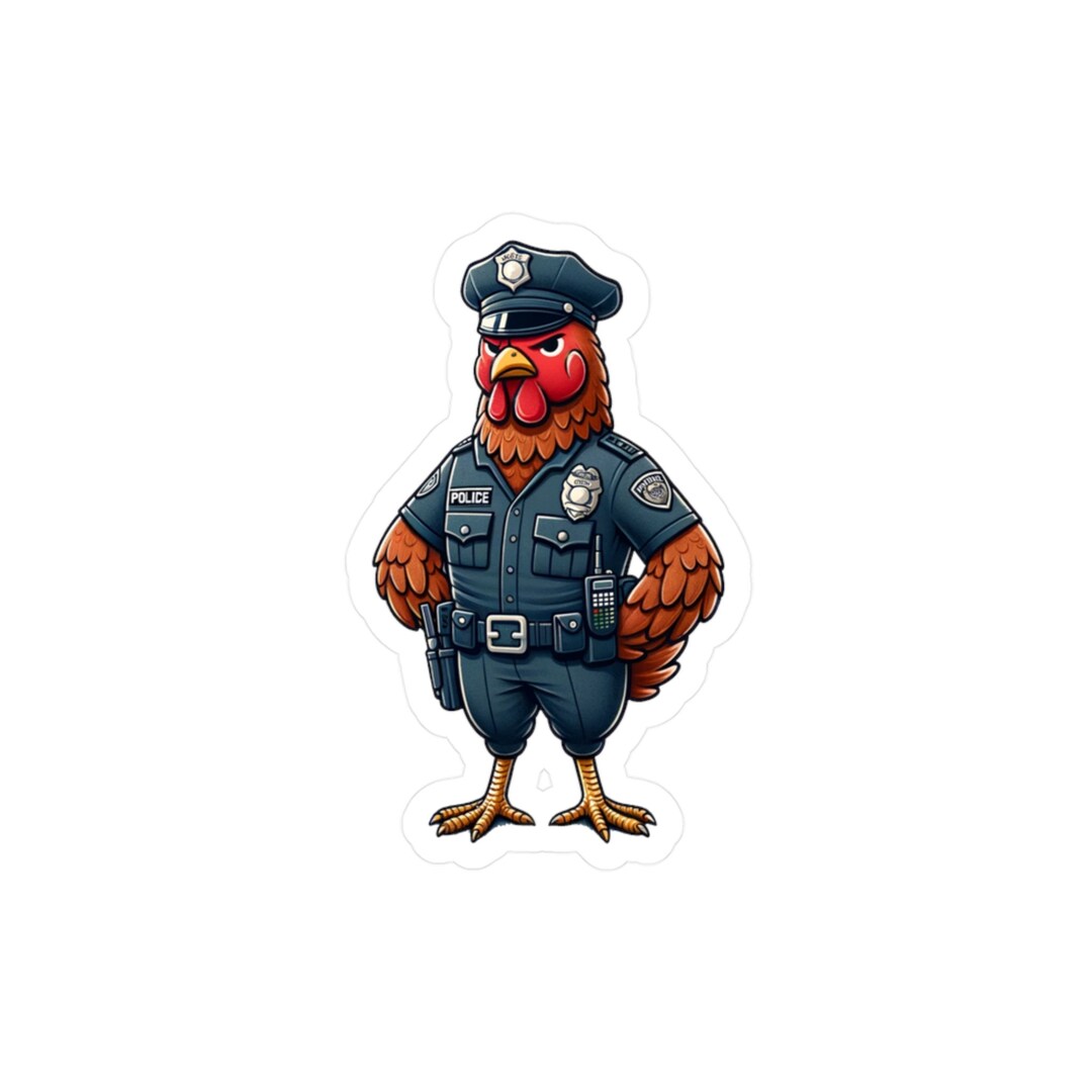 Officer Chicken M Kiss-cut Vinyl Decals - Etsy
