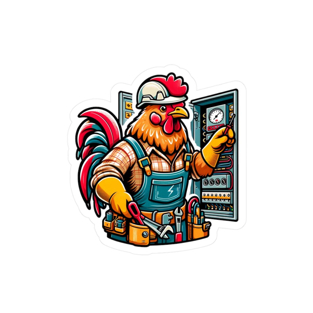 Electrician Chicken Kiss-cut Vinyl Decal - Etsy