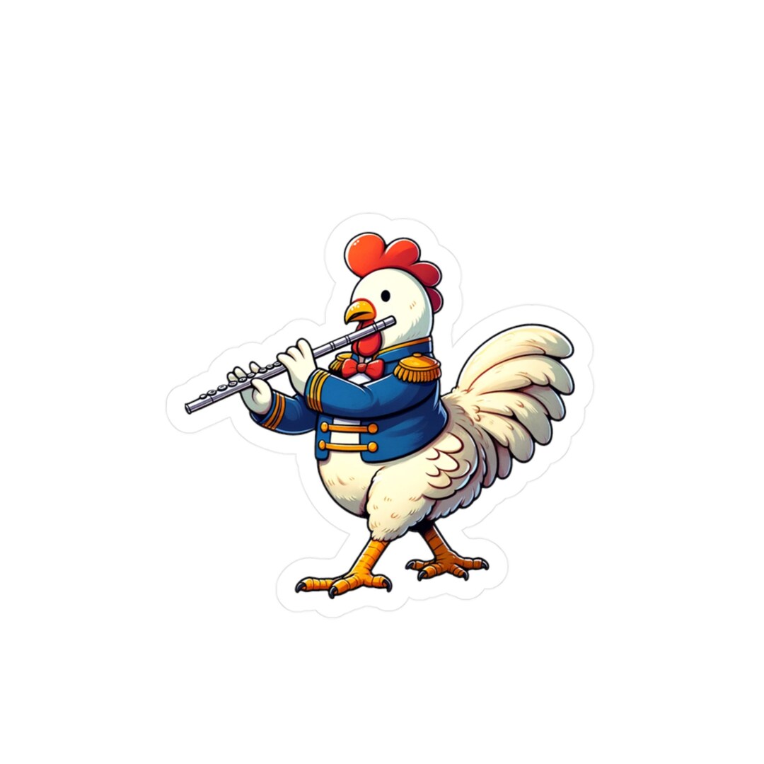 Band Flute Chicken Kiss-cut Vinyl Decals - Etsy