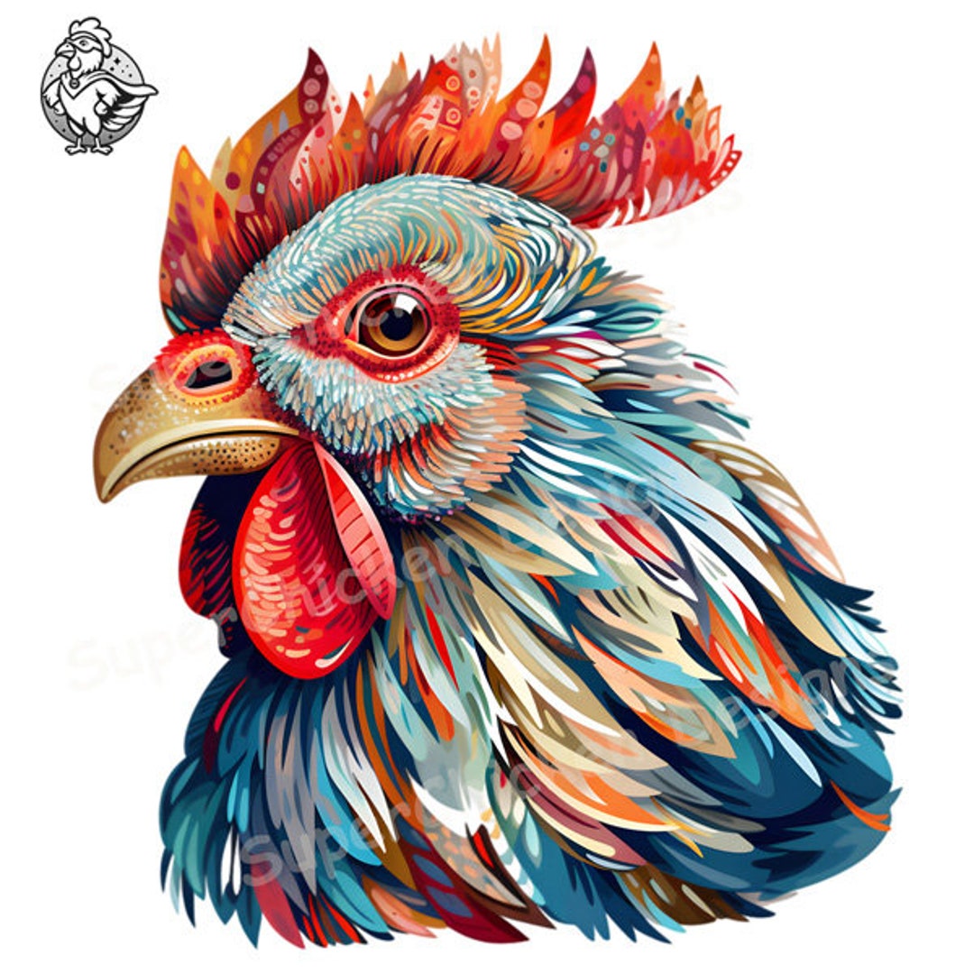 Colorful Chicken Art: Whimsical Hen Design (digital Images) - Etsy