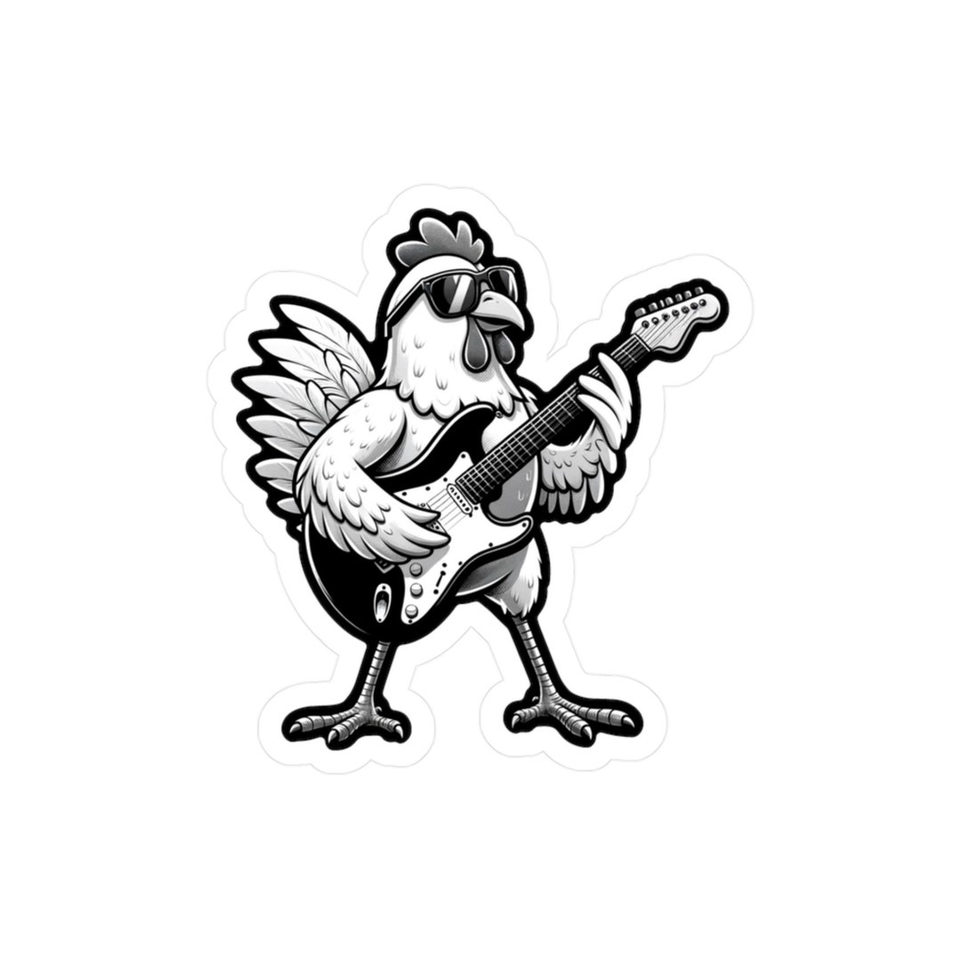 BW Electric Guitar Chicken Kiss-cut Vinyl Decals - Etsy