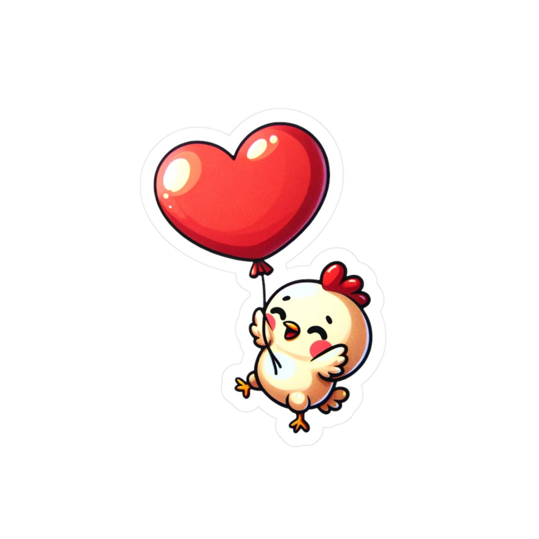 Valentine Chicken Heart Balloon Kiss-cut Vinyl Decals - Etsy
