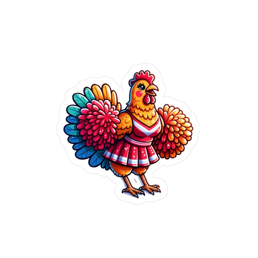 Sport Chicken Colorful Cheerleader Kiss-cut Vinyl Decals - Etsy