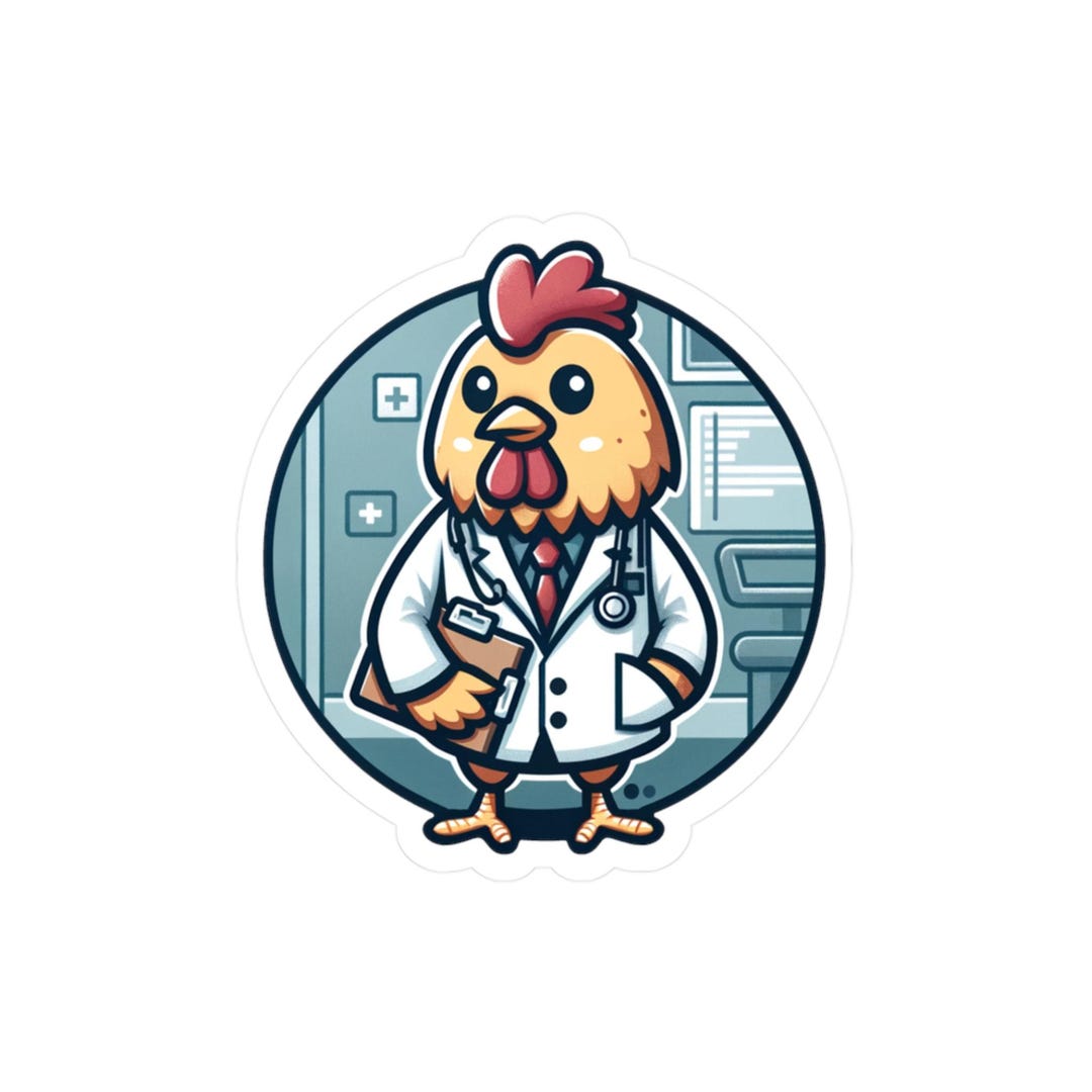 Doctor Chicken Kiss-cut Vinyl Decal - Etsy