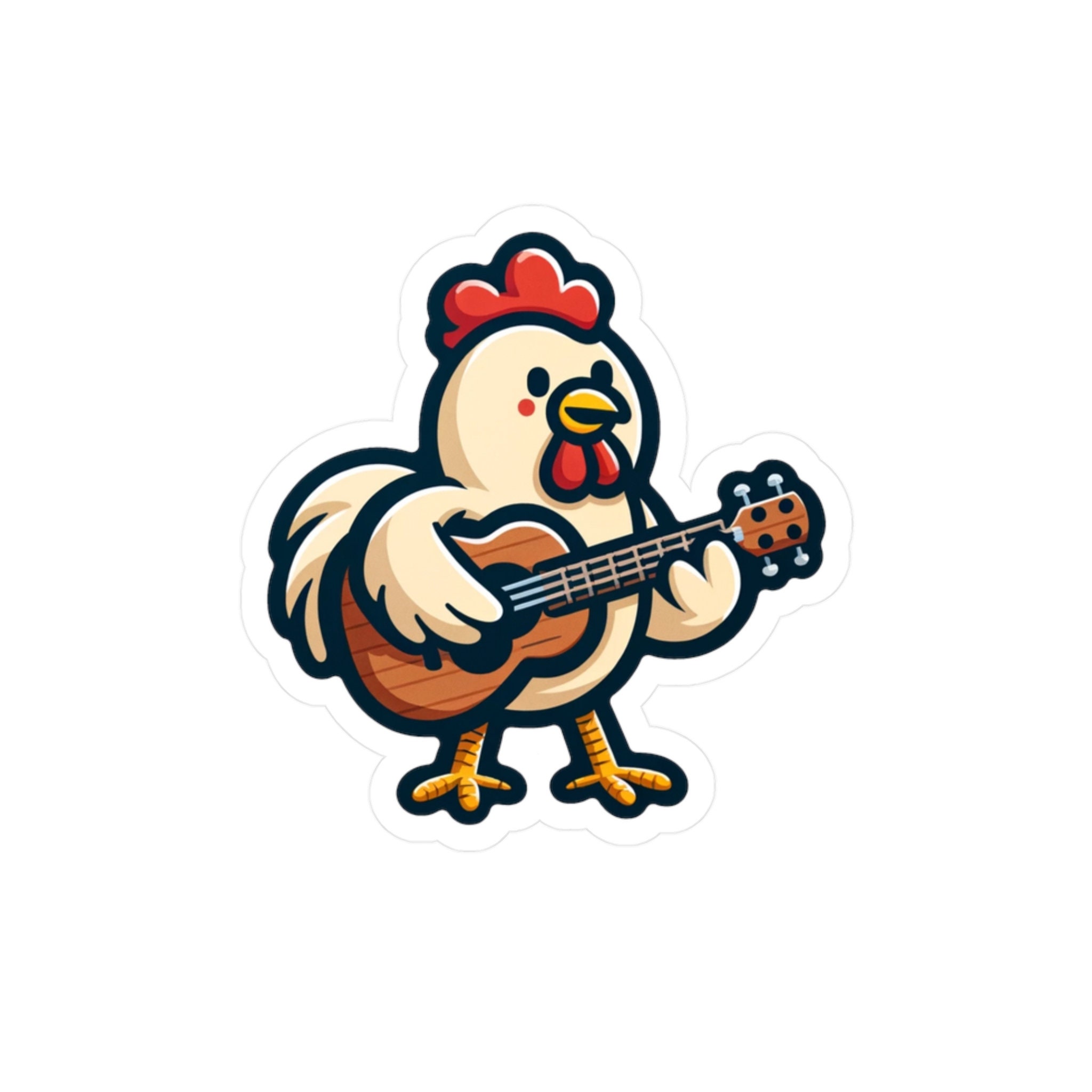 Acoustic Guitar Chicken Kiss-cut Vinyl Decals - Etsy