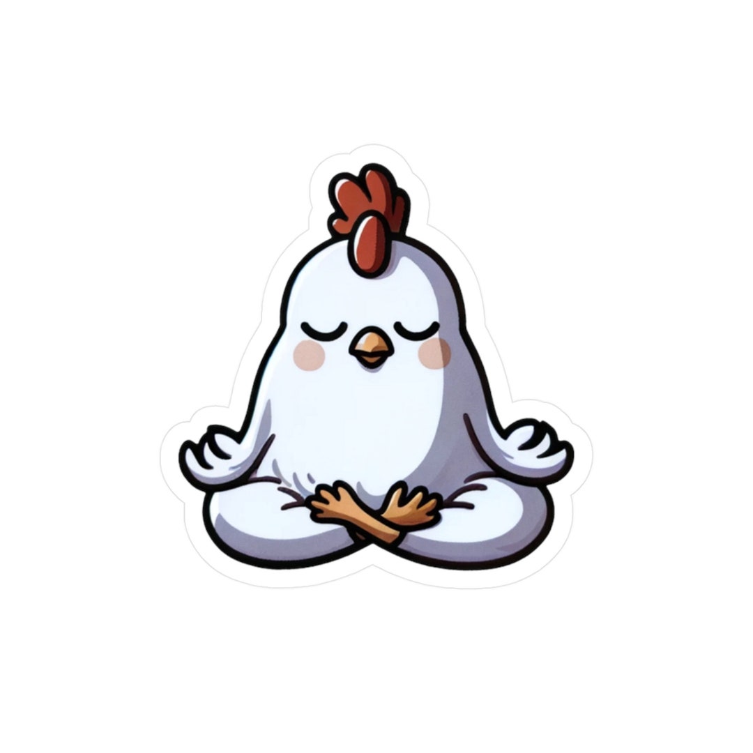 Yoga Chicken Half Moon Pose Kiss-cut Vinyl Decals - Etsy