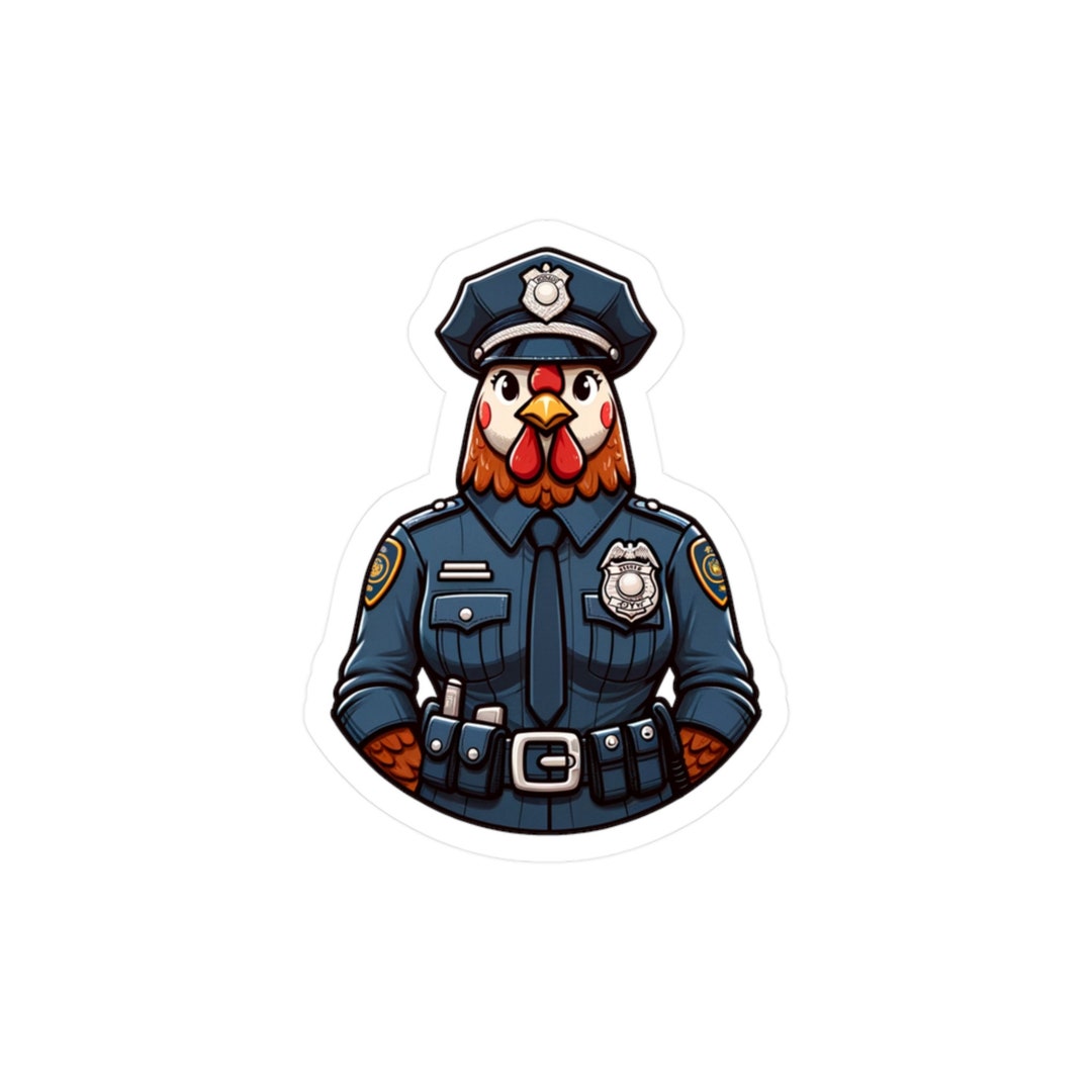 Officer Chicken F Kiss-cut Vinyl Decals - Etsy