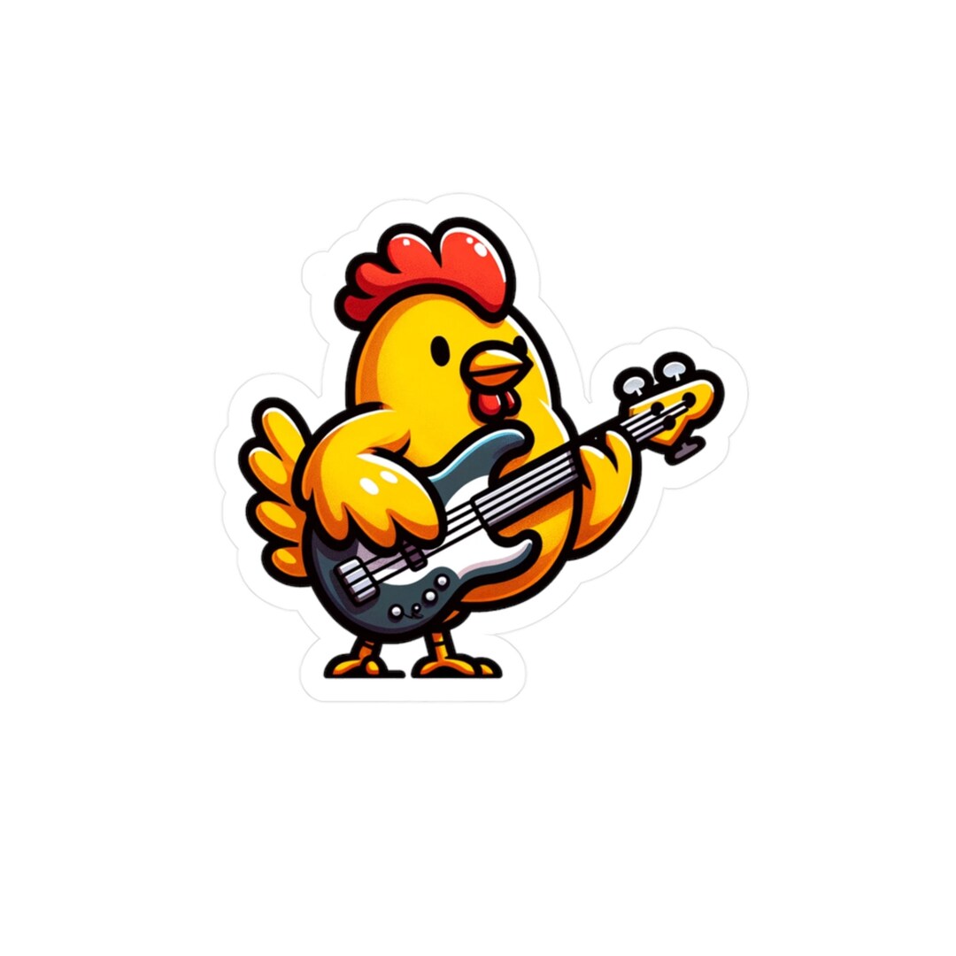 Bass Guitar Chicken Kiss-cut Vinyl Decals - Etsy