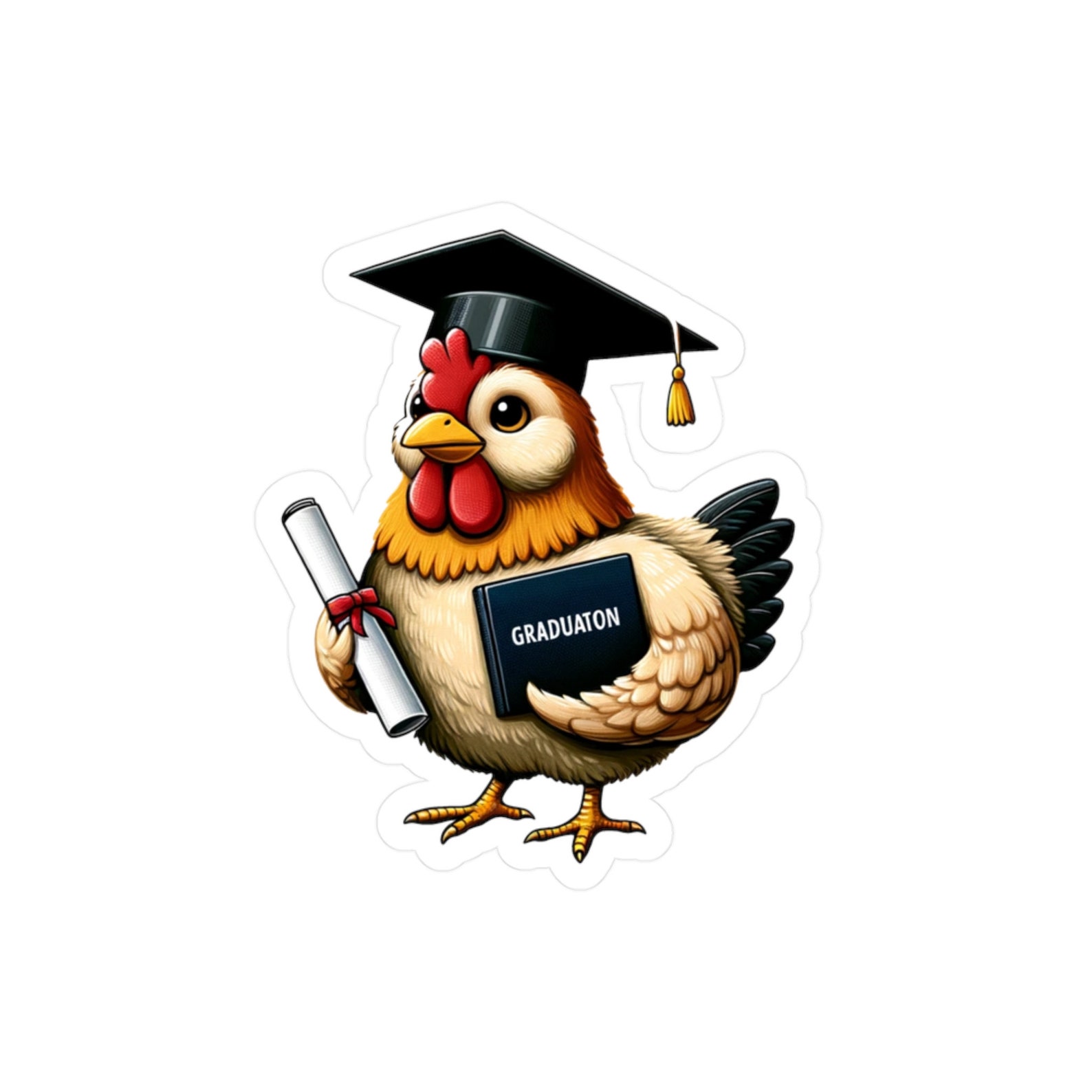 Cute Graduate Chicken Kiss-cut Vinyl Decals - Etsy