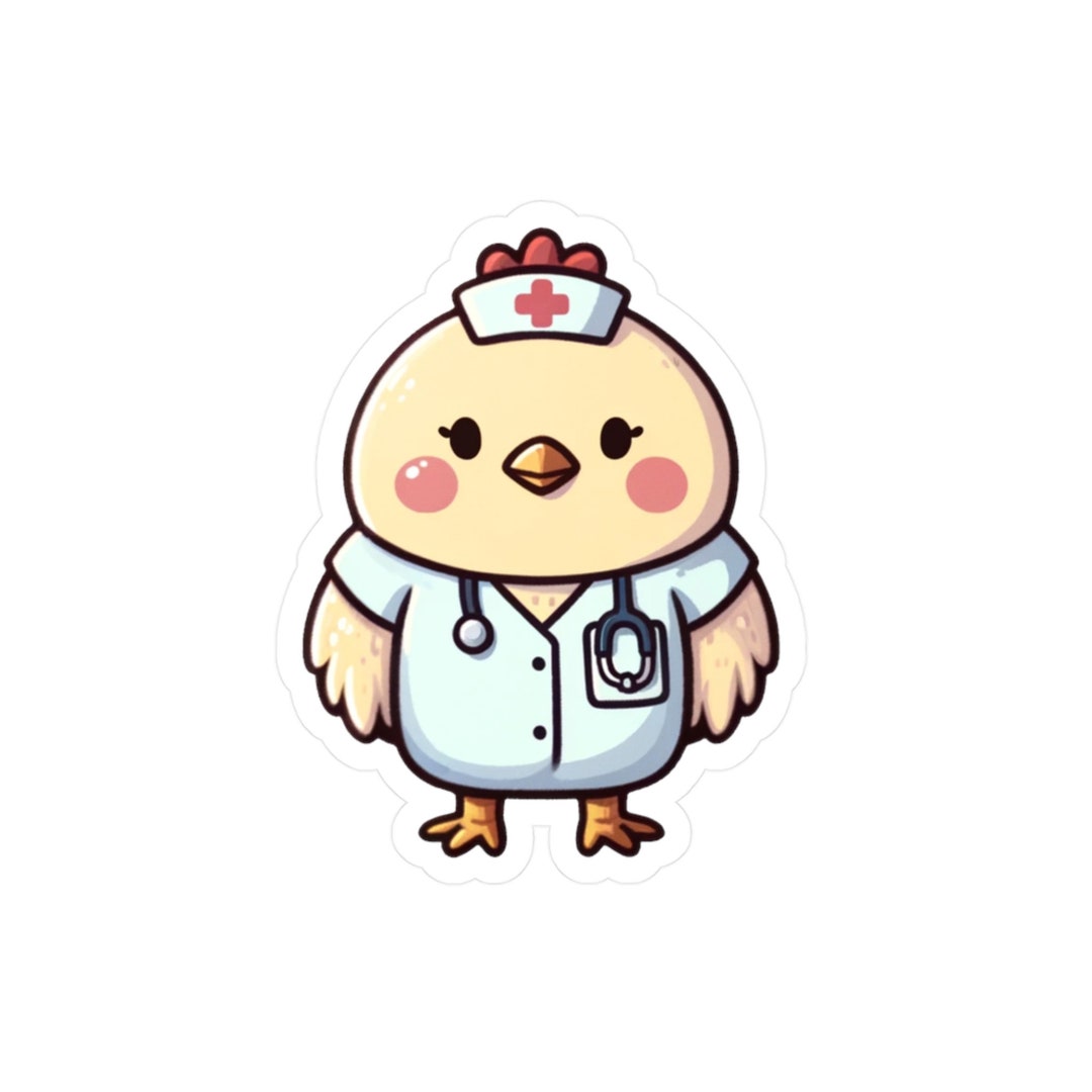 Nurse Chicken Kiss-cut Vinyl Decals - Etsy