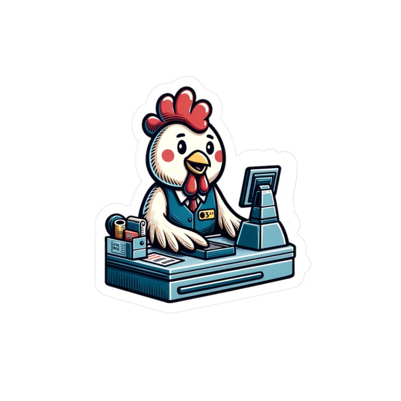 Cashier Chicken Kiss-cut Vinyl Decals - Etsy