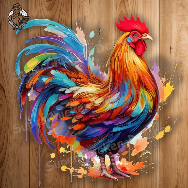 Colorful Chicken Clipart: Abstract Graphic Art (digital Download) - Etsy