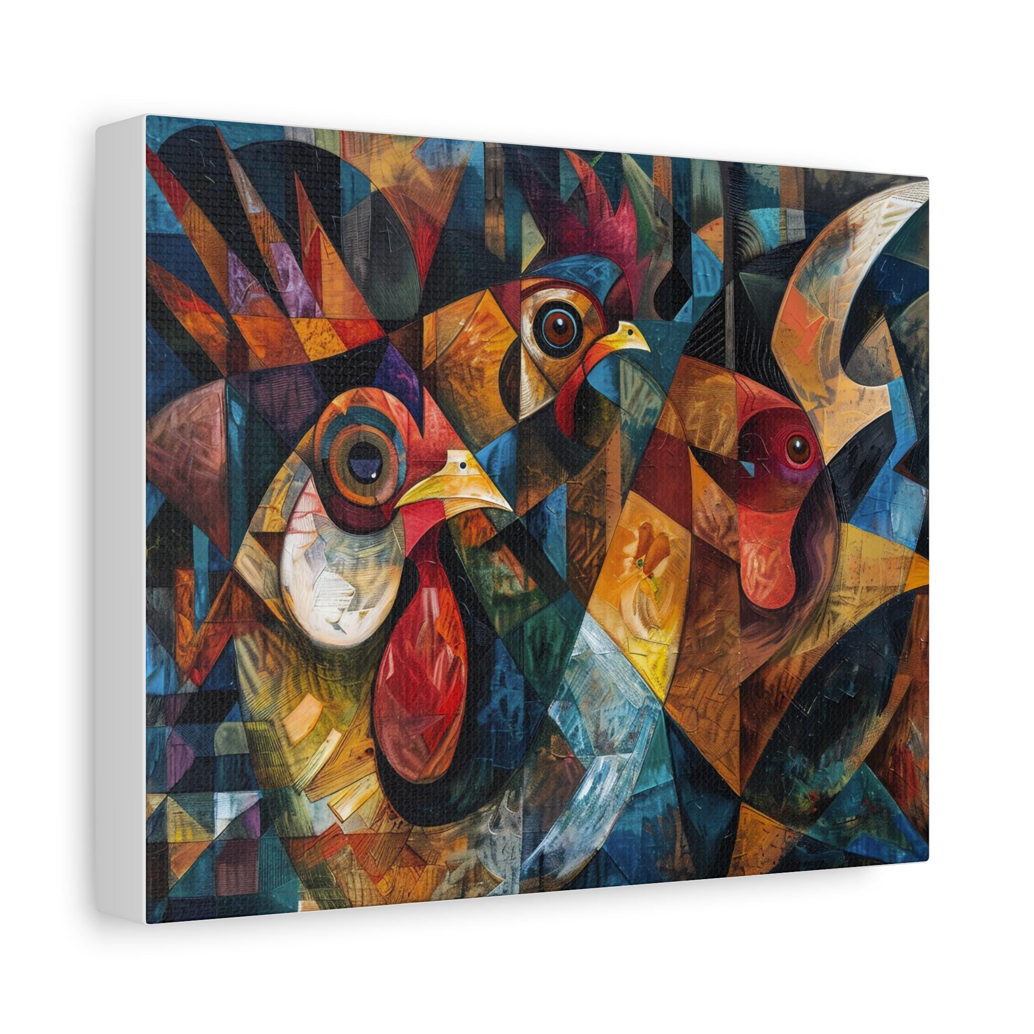 Cubist Chicken Art Print: Modern Oil Painting Style Canvas - Etsy