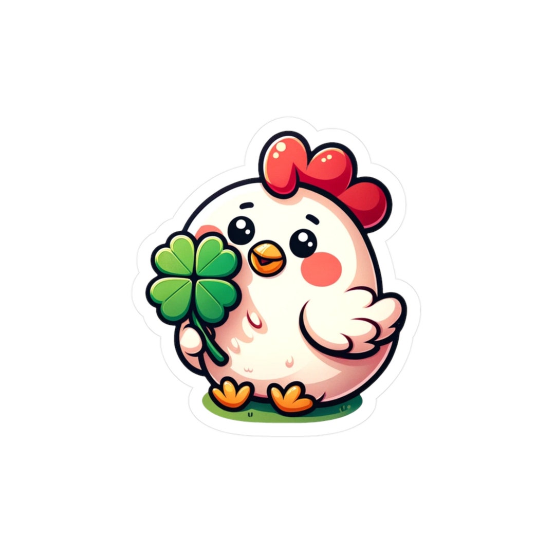 St Pats Chicken With 4 Leaf Clover Kiss-cut Vinyl Decals - Etsy